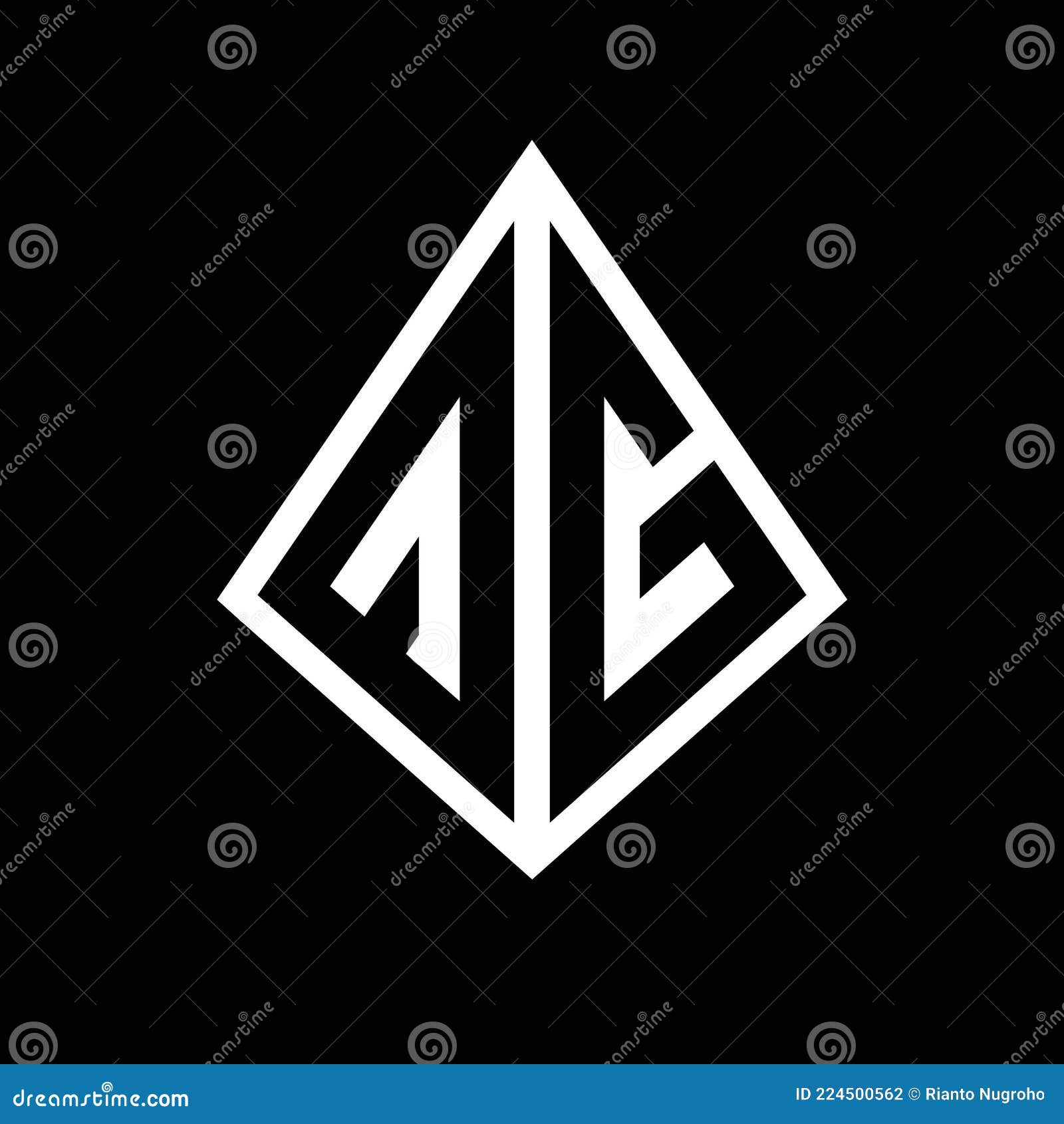 QG Logo Letters Monogram with Prisma Shape Design Template Stock Vector ...