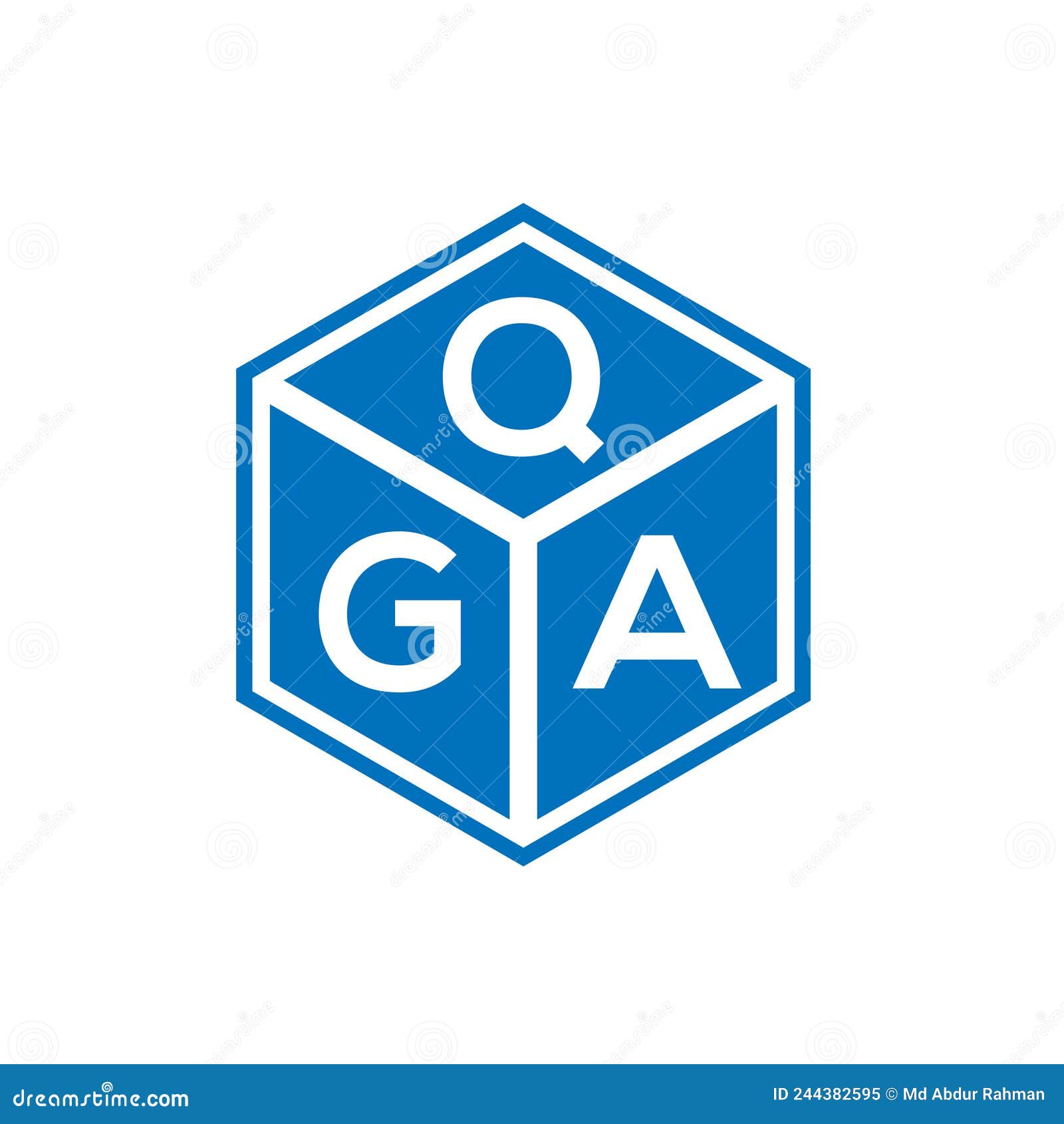 QGA Letter Logo Design on Black Background. QGA Creative Initials ...