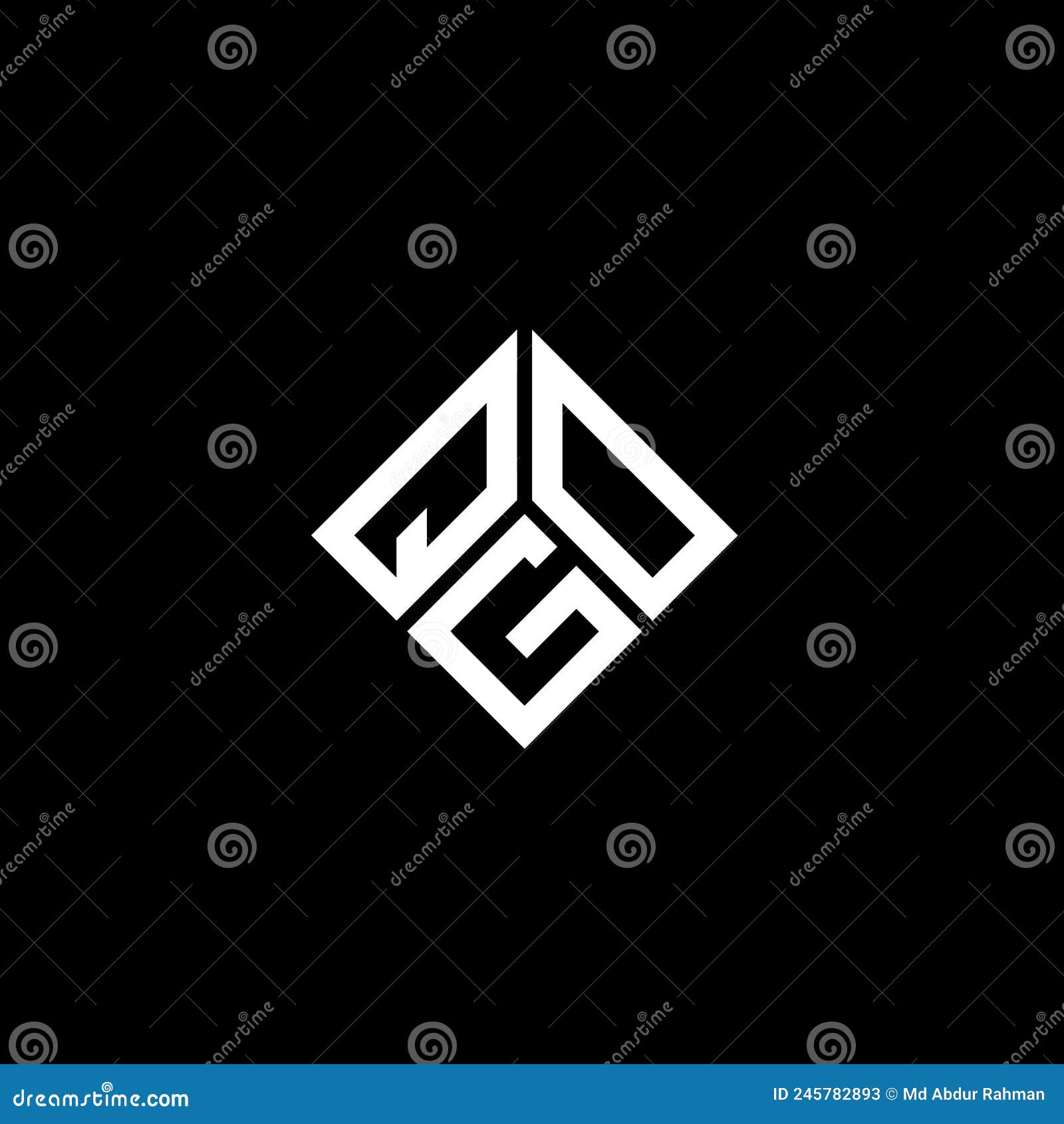 QGO Letter Logo Design on Black Background. QGO Creative Initials ...