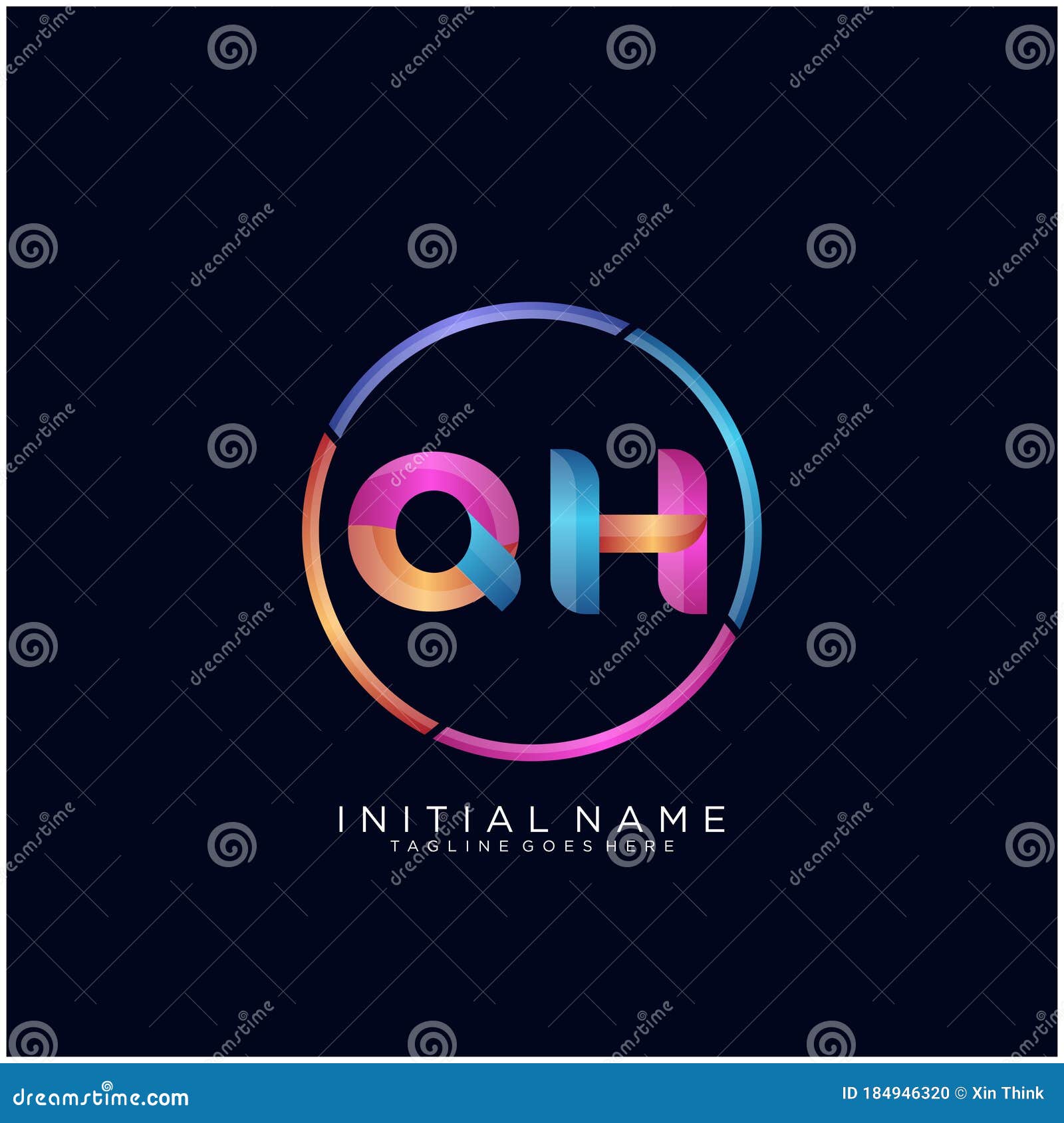 QH Letter Logo Icon Design Template Elements Stock Vector ...