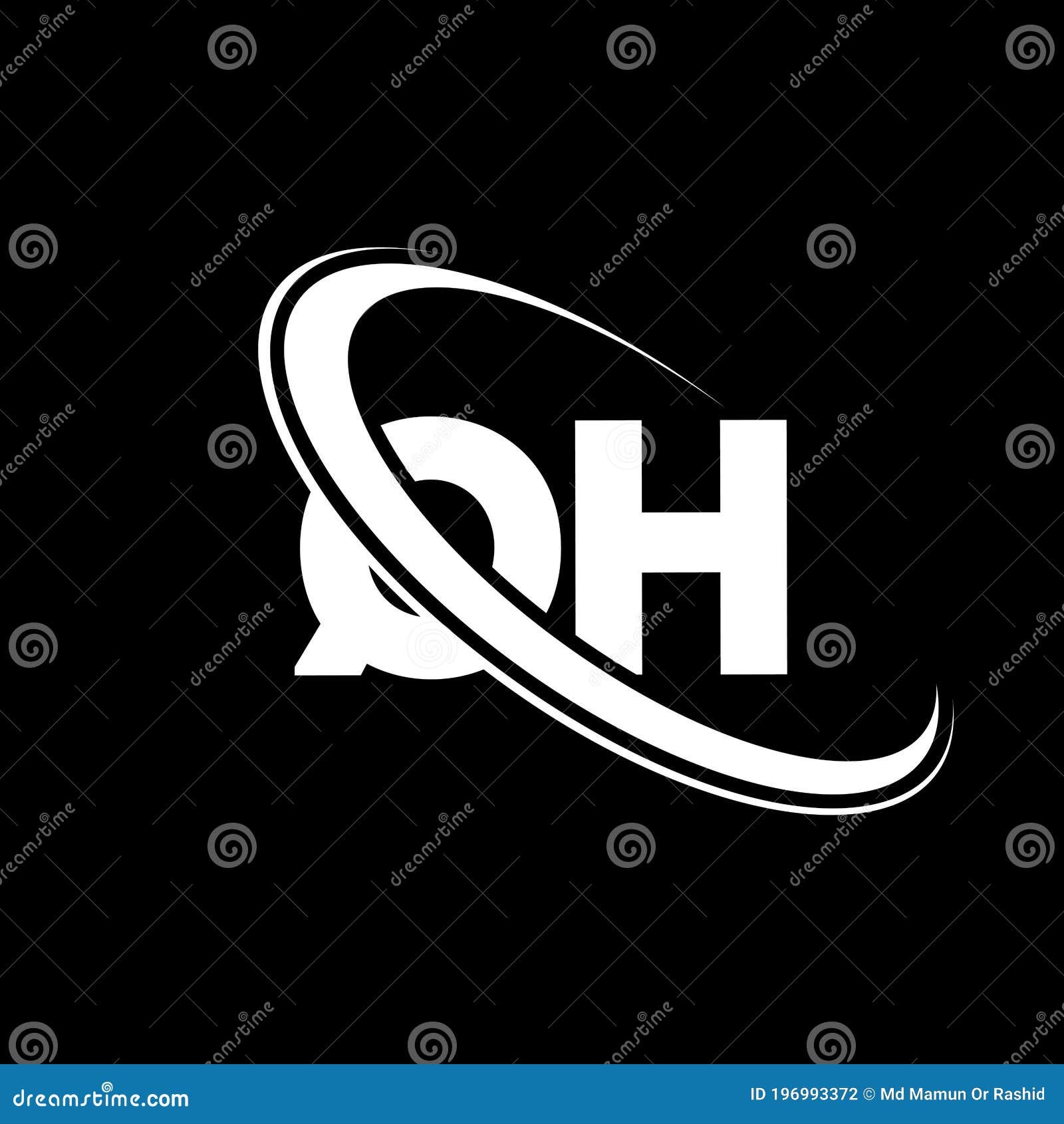 QH Logo. Q H Design. White QH Letter. QH/Q H Letter Logo Design Stock ...