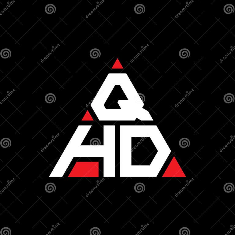 QHD Triangle Letter Logo Design with Triangle Shape. QHD Triangle Logo ...
