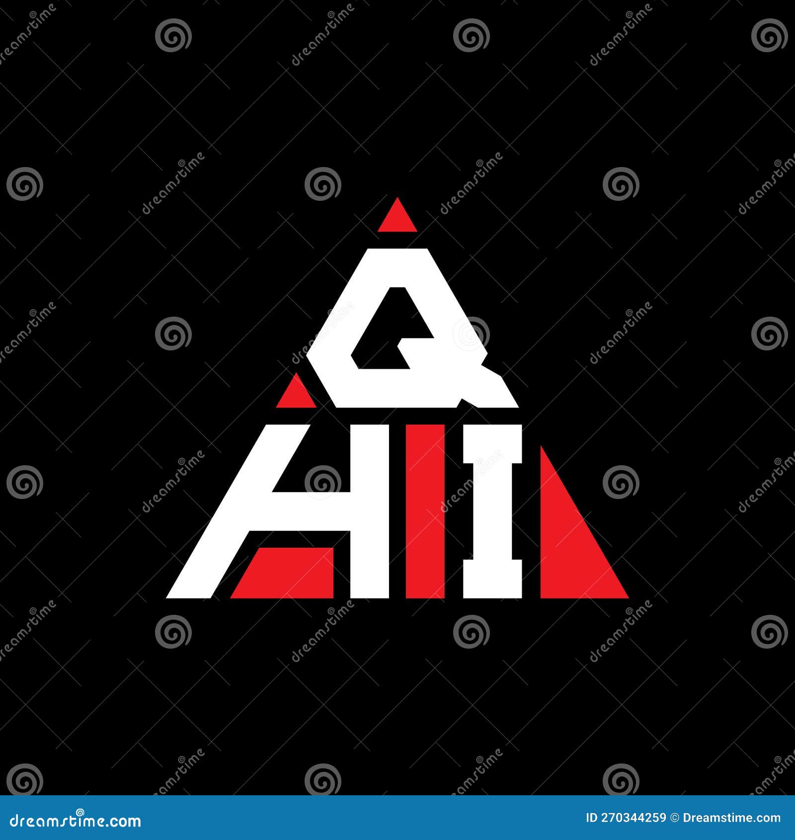 QHI Triangle Letter Logo Design with Triangle Shape. QHI Triangle Logo ...