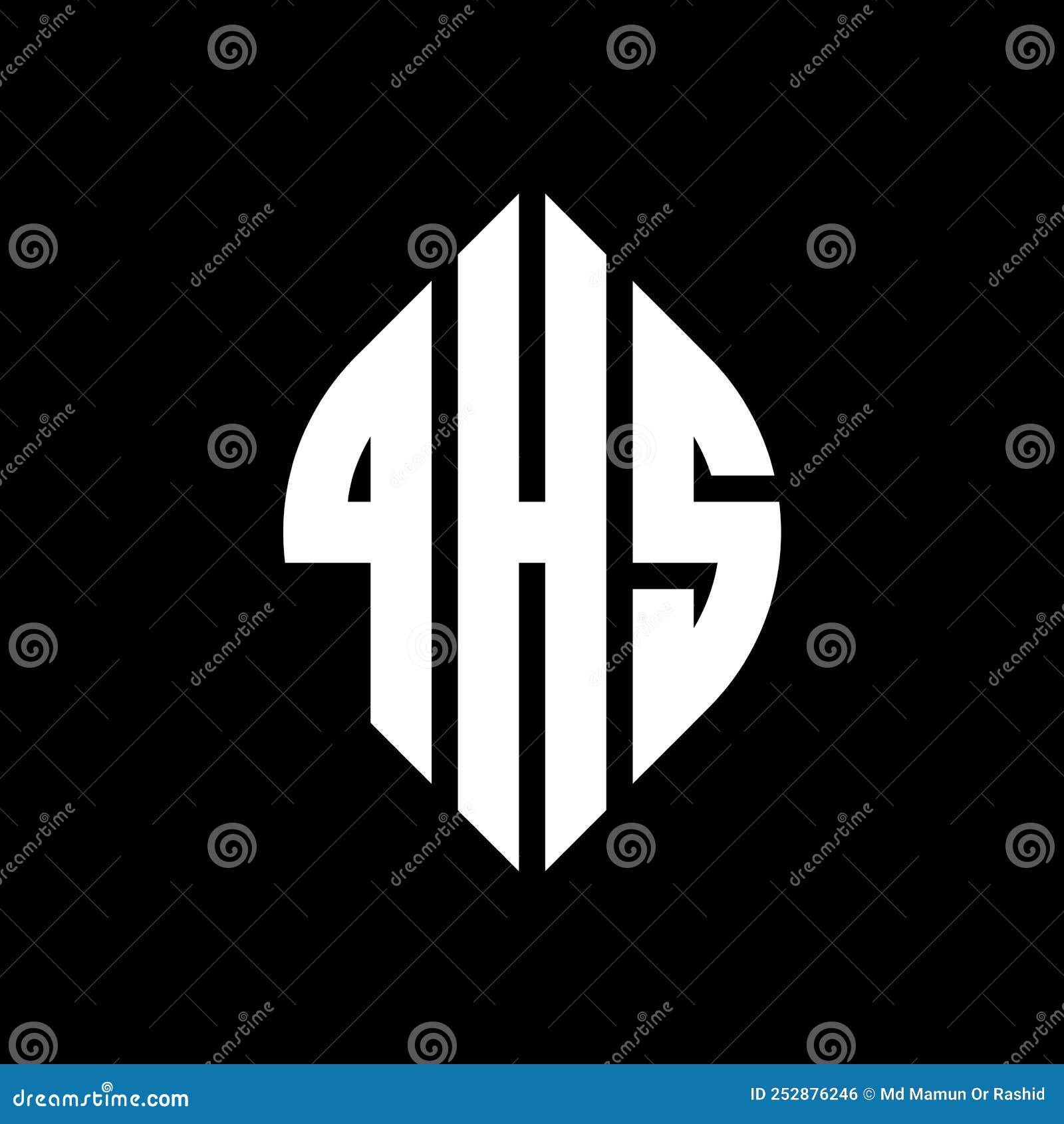 QHS Circle Letter Logo Design with Circle and Ellipse Shape. QHS ...