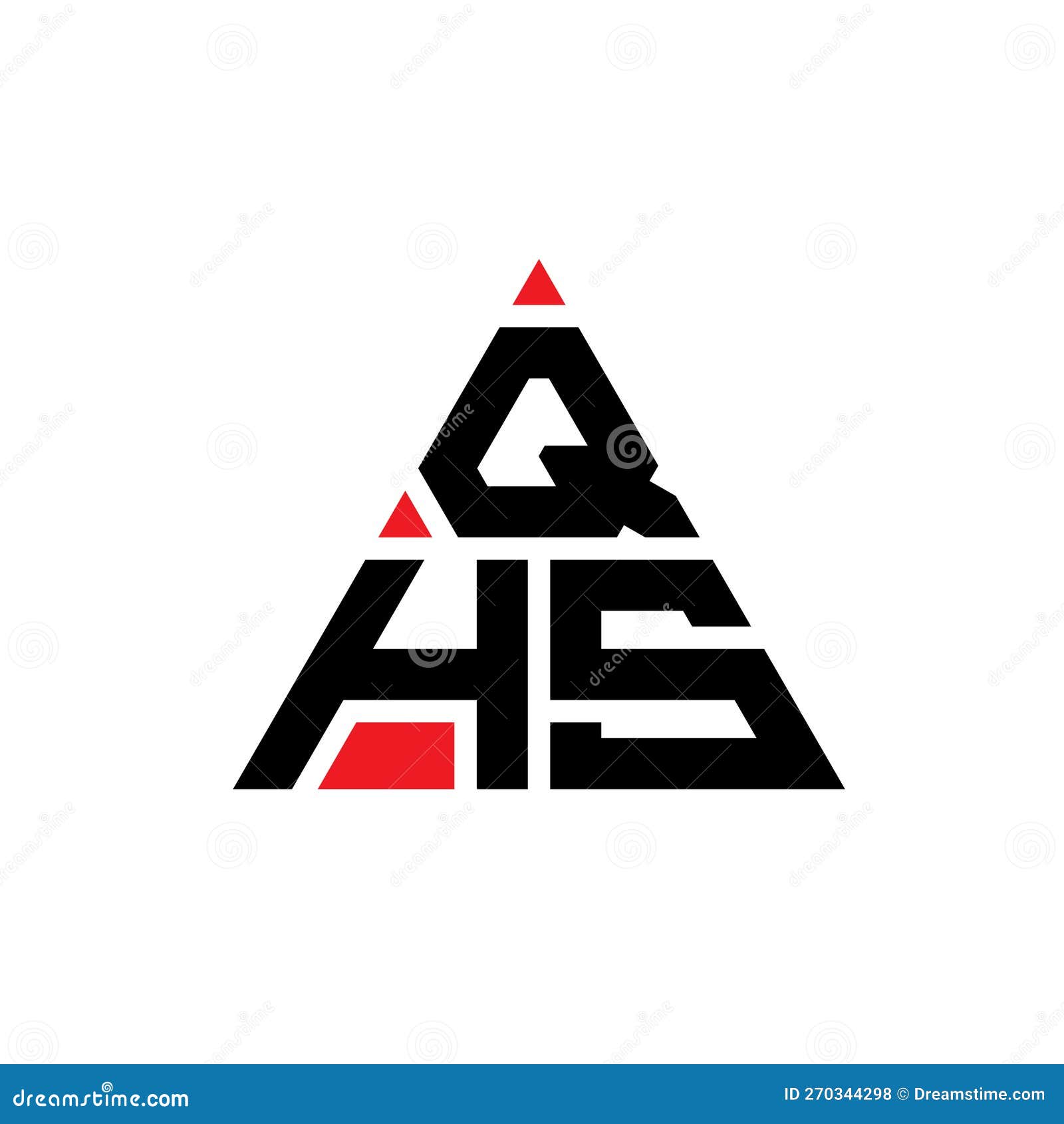 QHS Triangle Letter Logo Design with Triangle Shape. QHS Triangle Logo ...