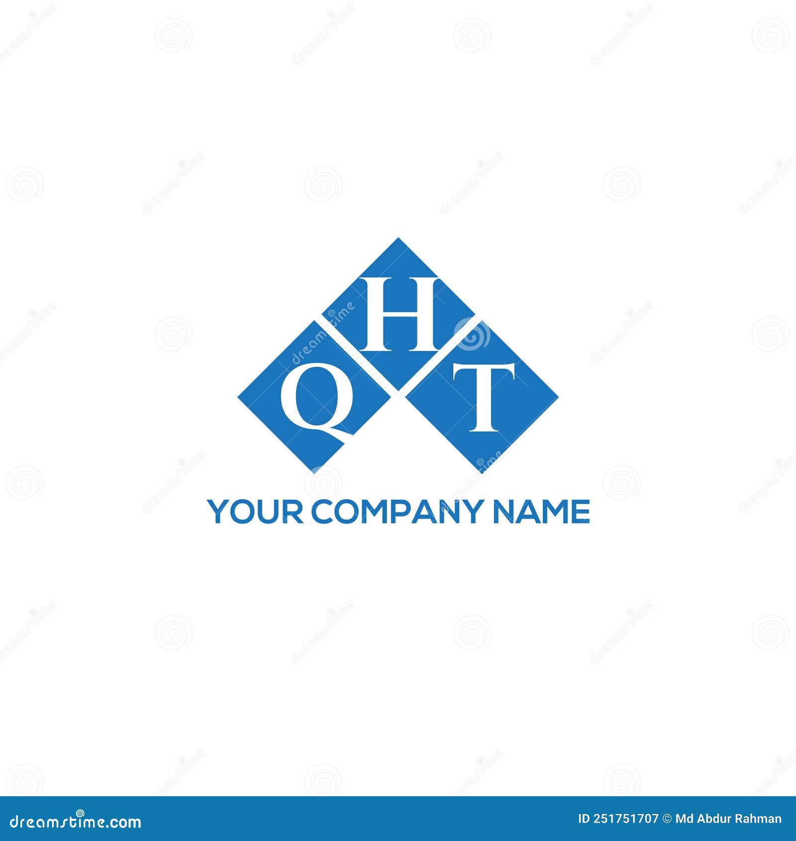QHT Letter Logo Design on WHITE Background. QHT Creative Initials ...