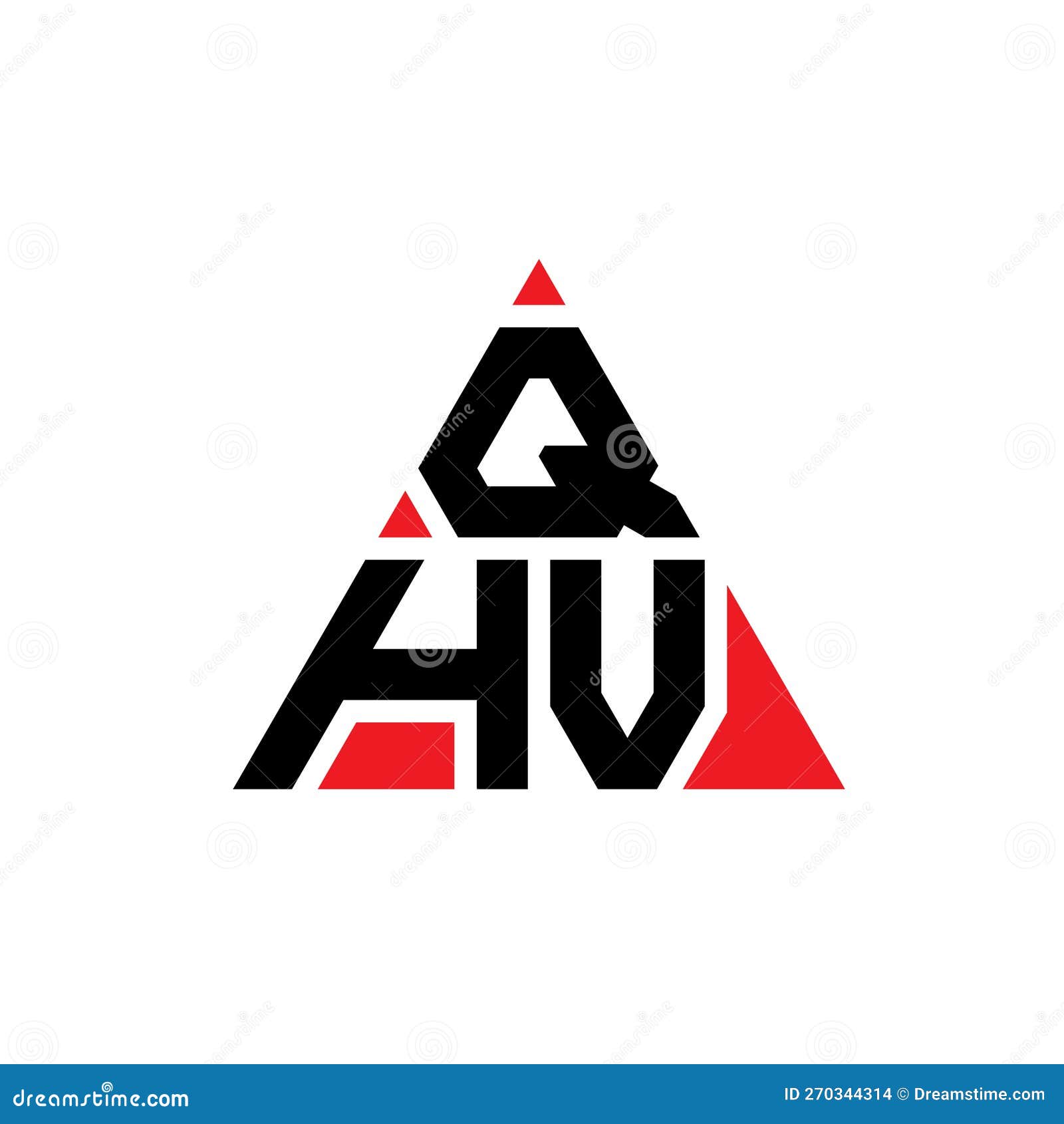 QHV Triangle Letter Logo Design with Triangle Shape. QHV Triangle Logo ...