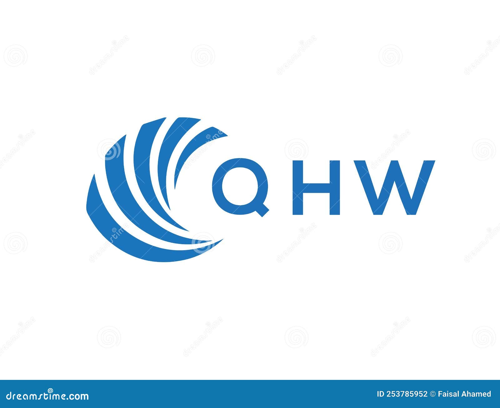 QHW Letter Logo Design on White Background. QHW Creative Circle Letter ...