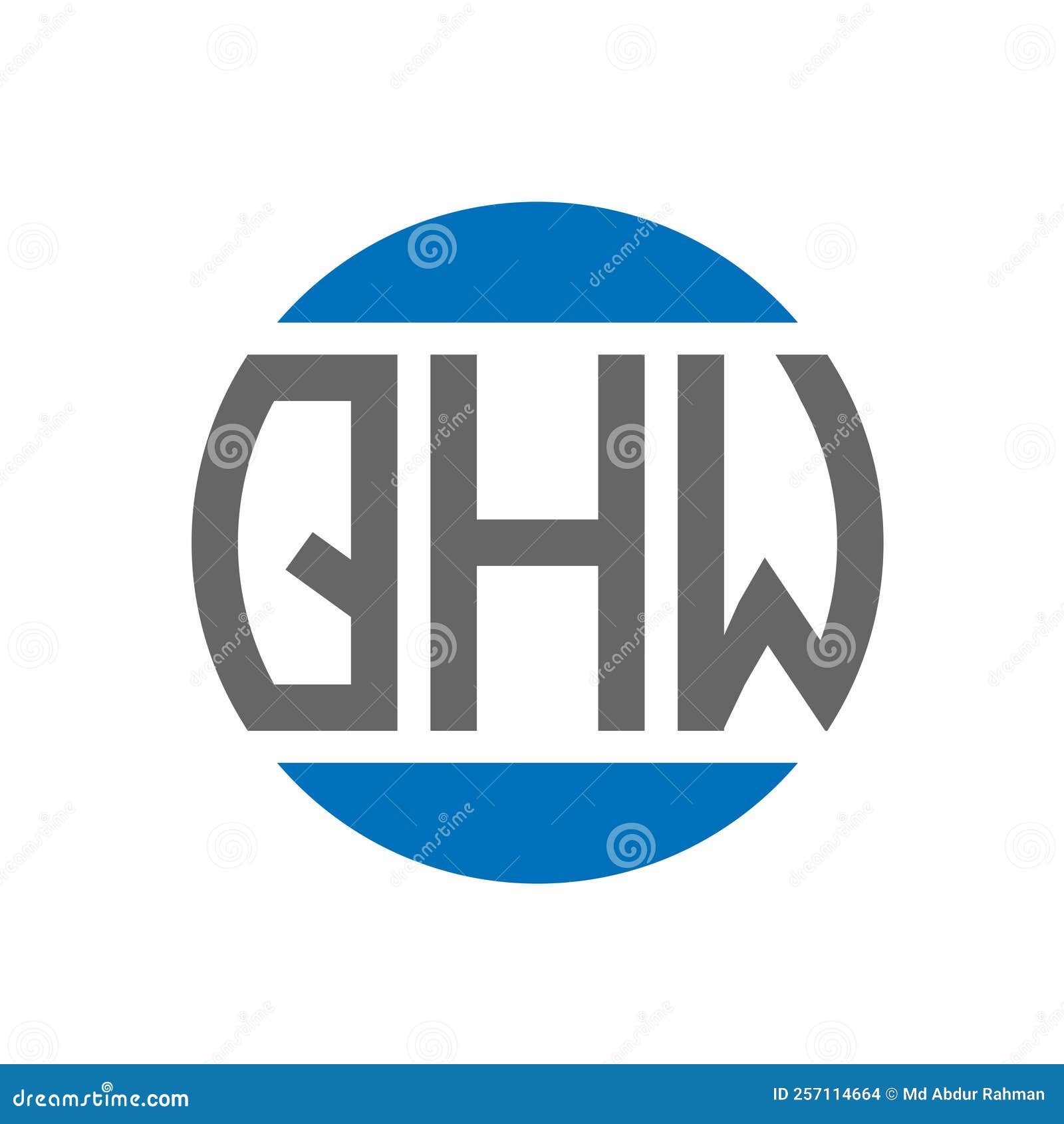 QHW Letter Logo Design on White Background. QHW Creative Initials ...
