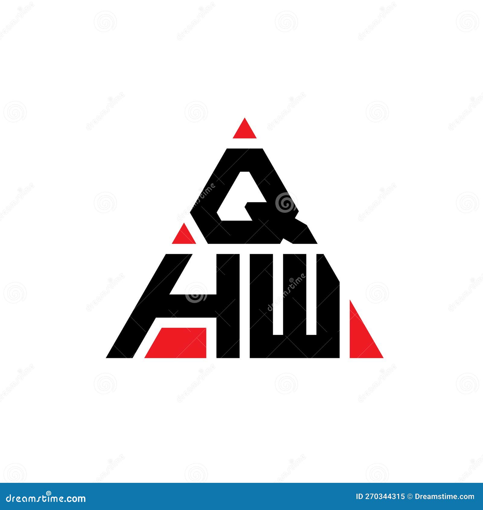 QHW Triangle Letter Logo Design with Triangle Shape. QHW Triangle Logo ...