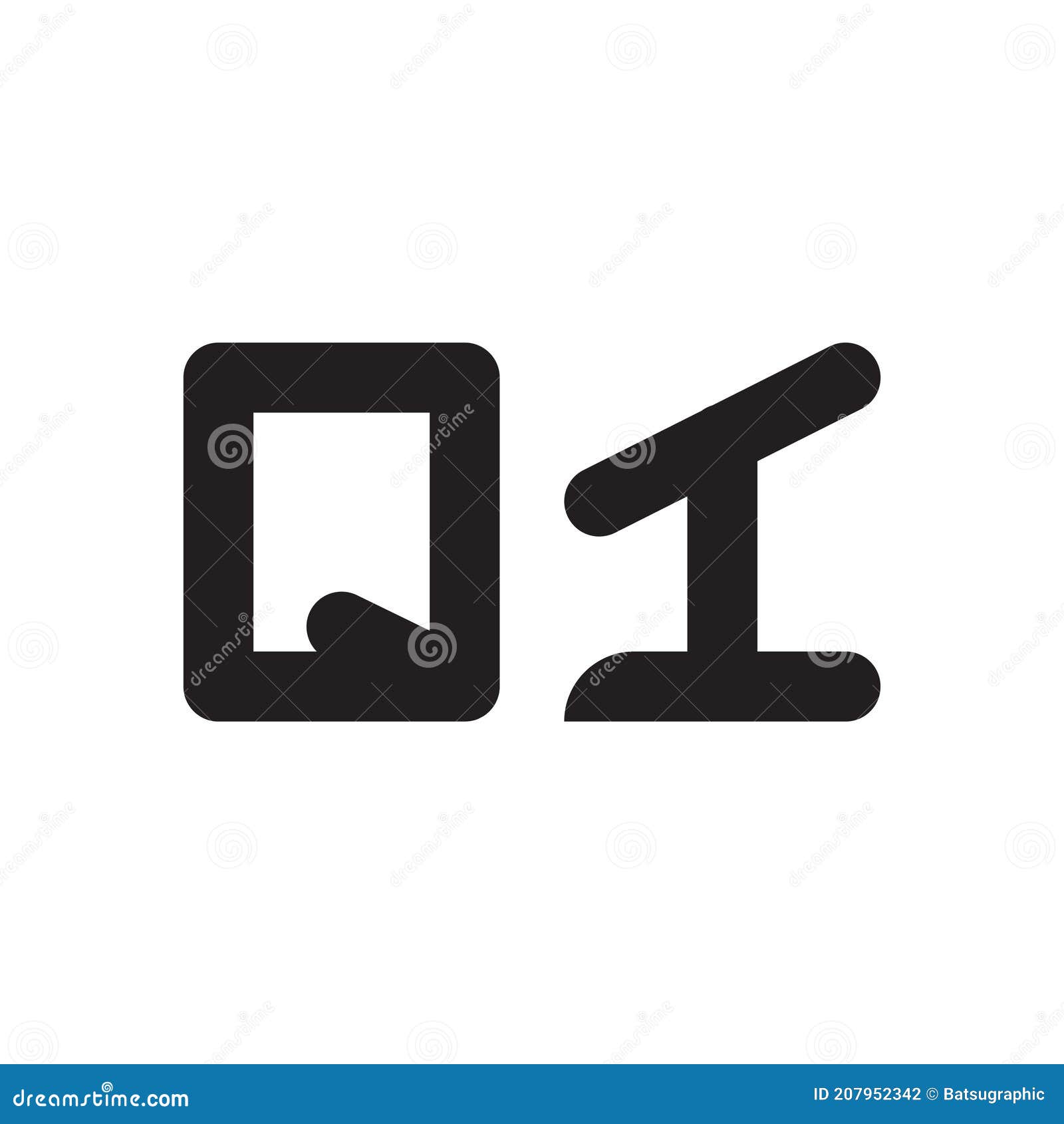 Qi Initial Letter Vector Logo Icon Stock Vector - Illustration of ...