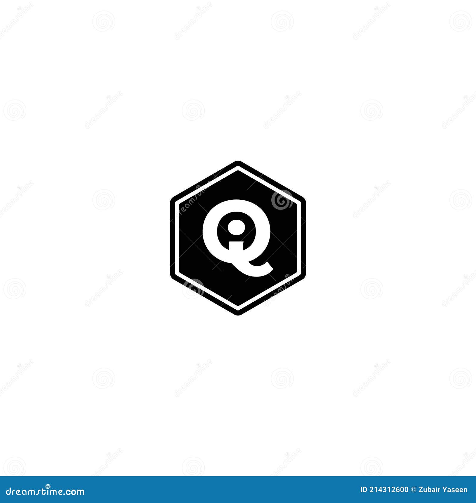 QI and IQ Q or I Initial Letters Hexagon Shape Monogram Logo Design ...