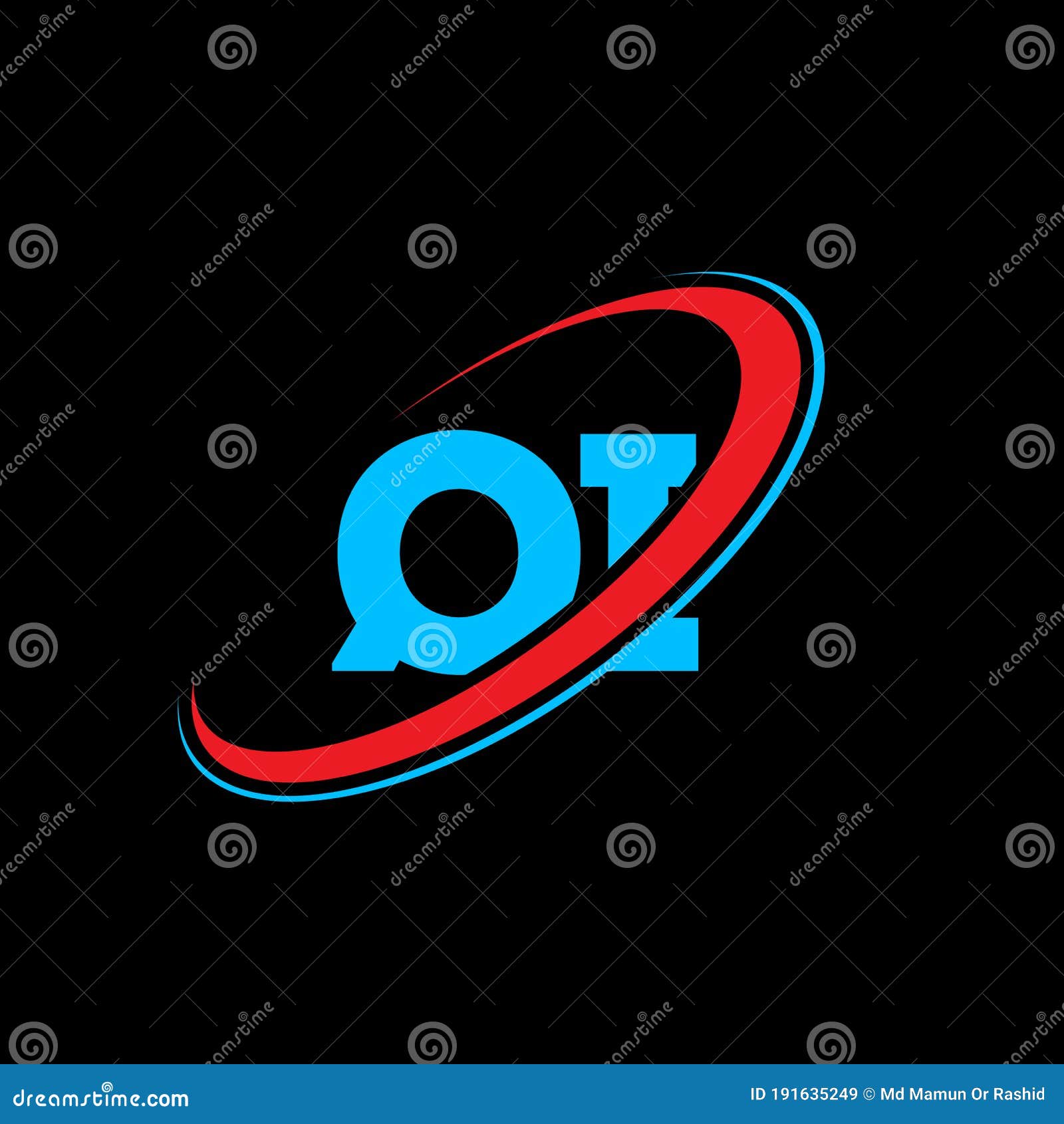 QI Q I Letter Logo Design. Initial Letter QI Linked Circle Uppercase ...