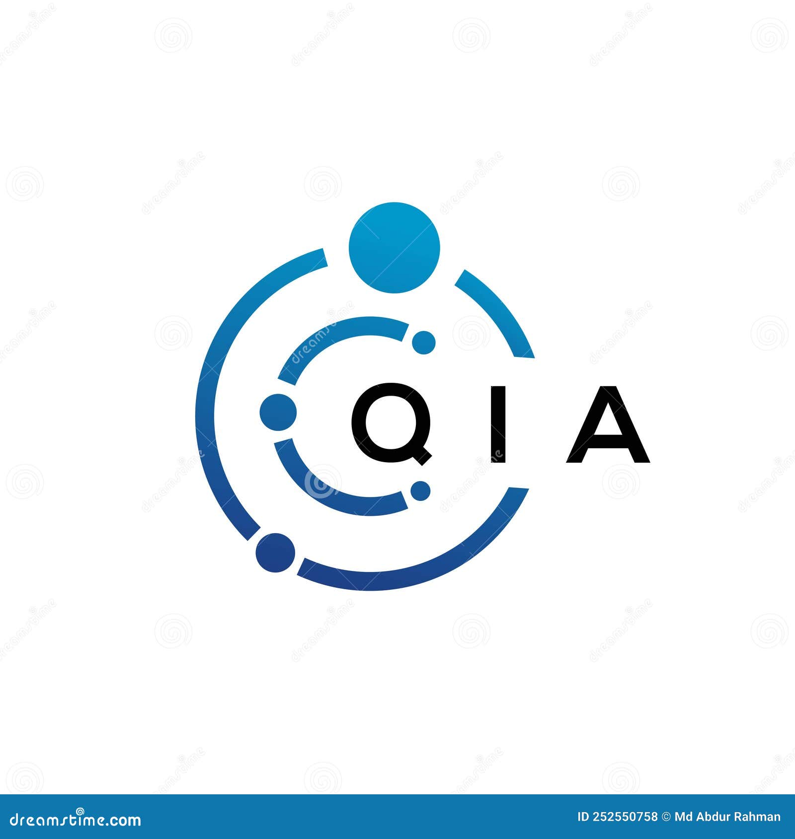 QIA Letter Technology Logo Design on White Background. QIA Creative ...