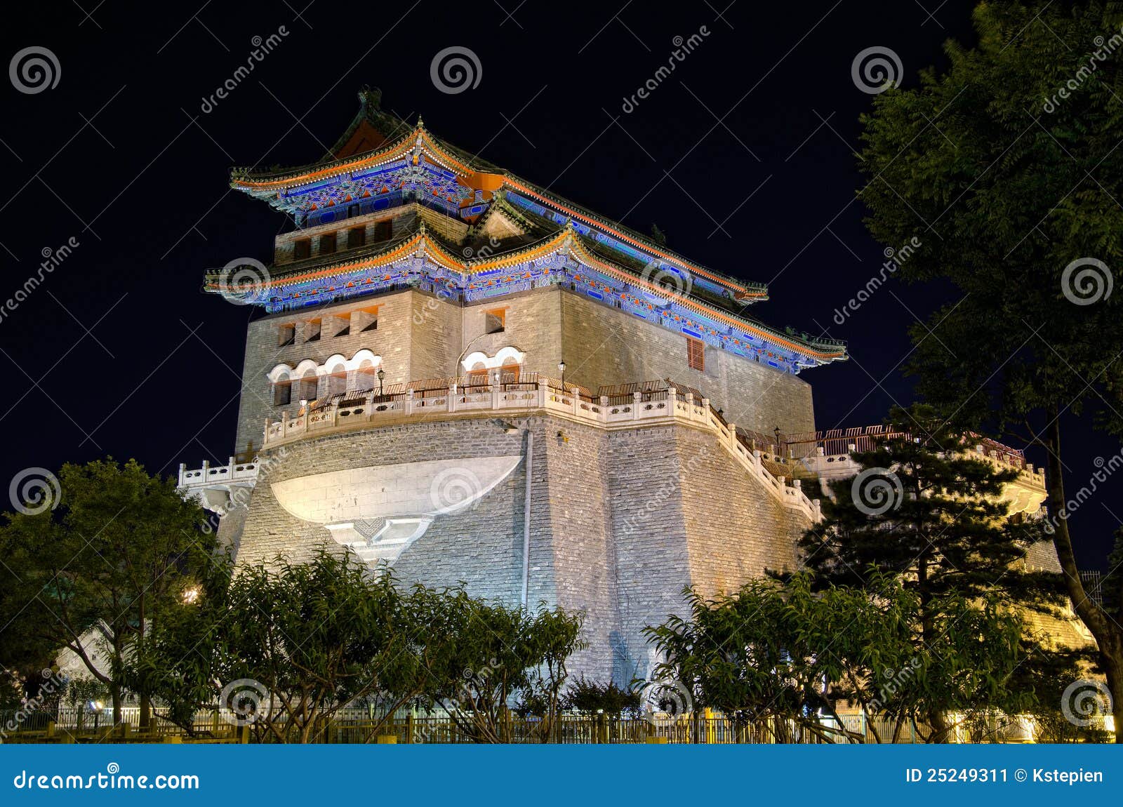 Qianmen-the Front Gate at Night, Beijing in China Stock Image - Image ...