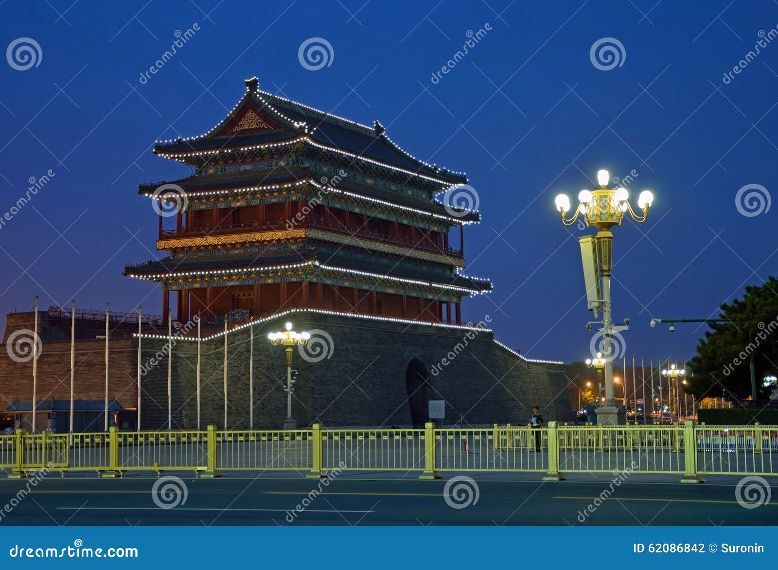 Qianmen stock photo. Image of historical, qianmen, illuminated - 62086842