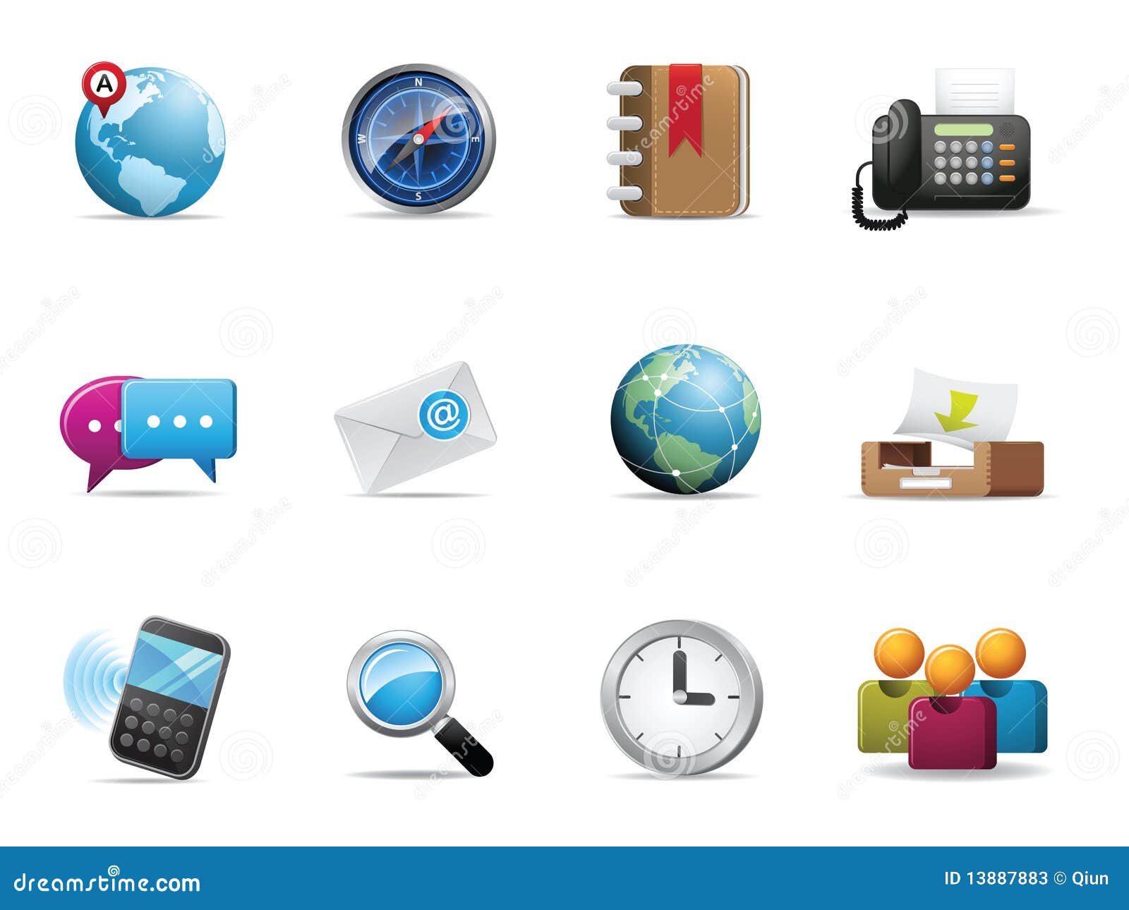 Qicon | Web and Communication Icon Stock Illustration - Illustration of ...