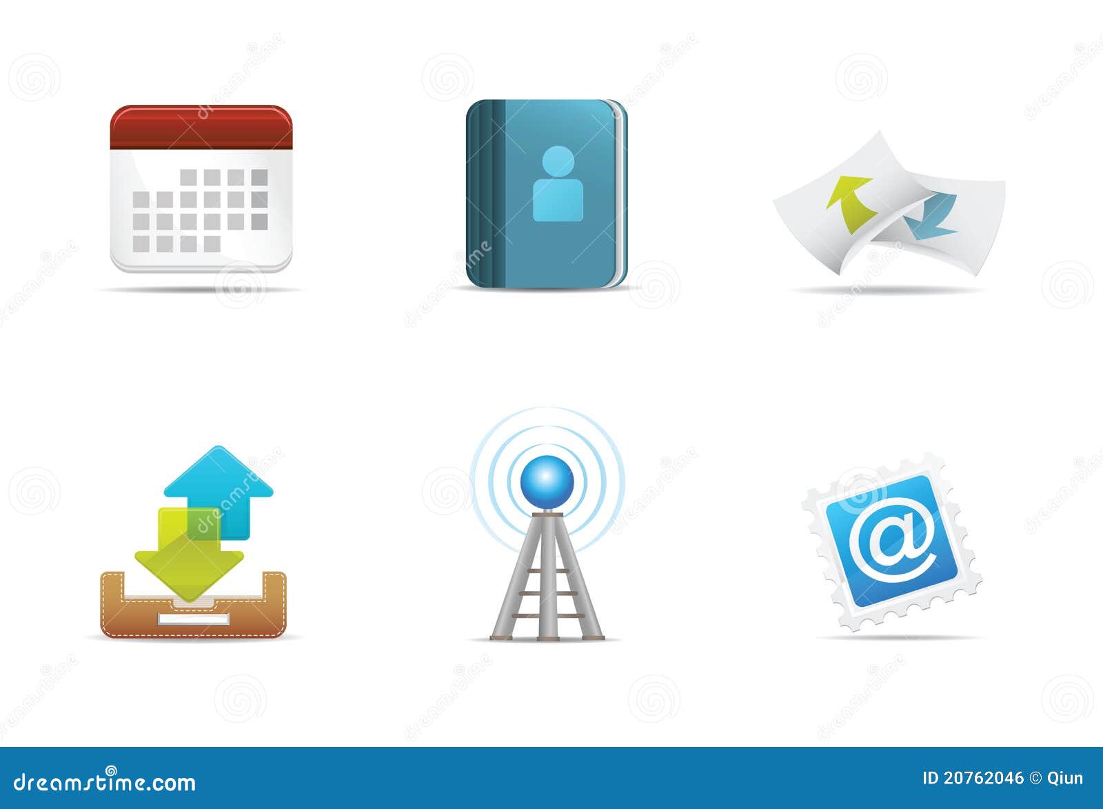Qicon Web icons 5 stock vector. Illustration of email - 20762046
