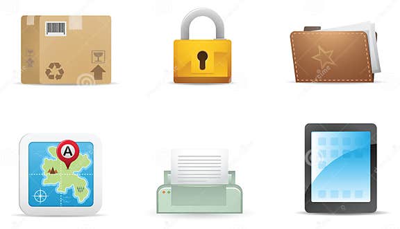 Qicon Web icons 6 stock vector. Illustration of folder - 20762053