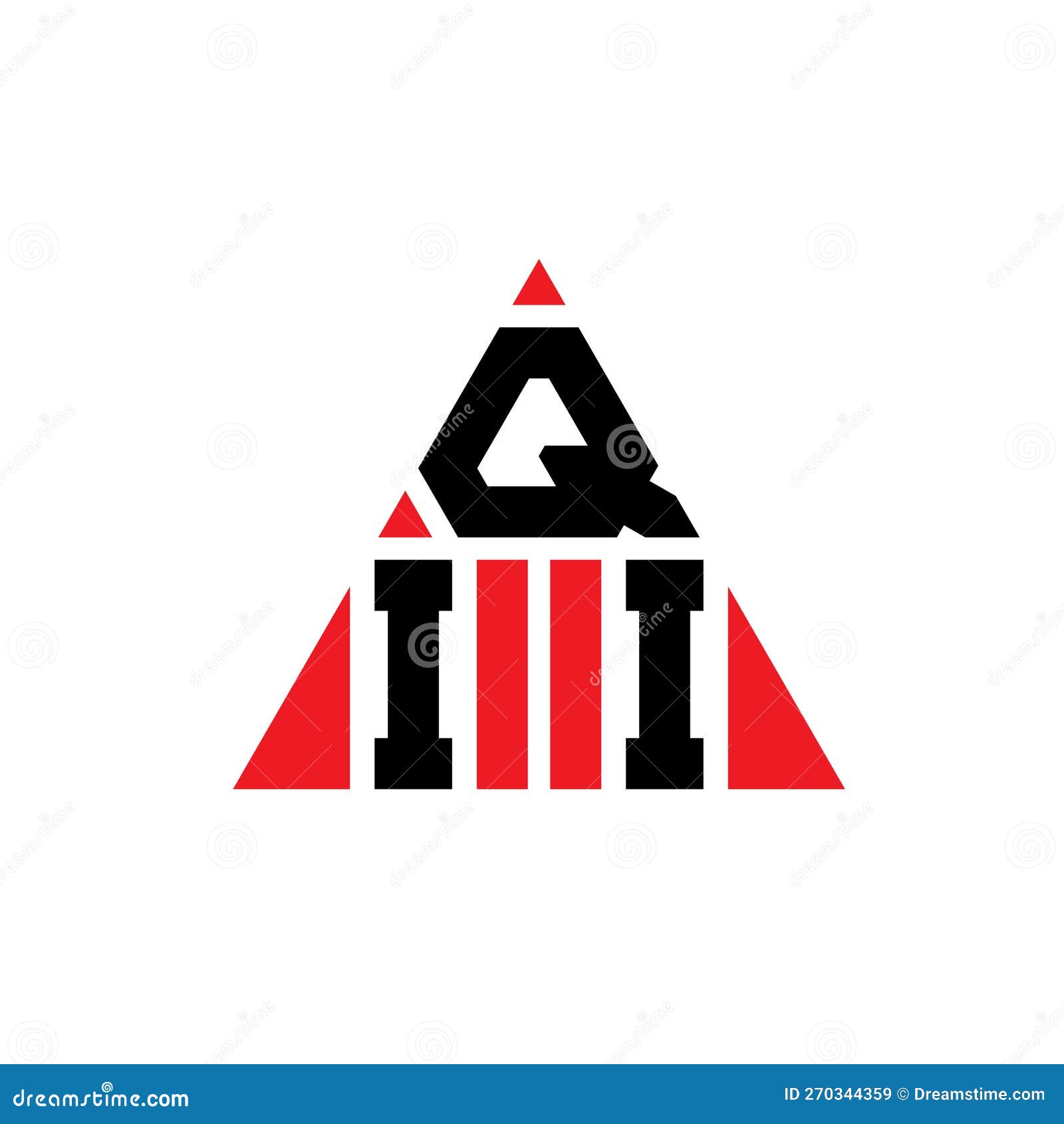QII Triangle Letter Logo Design with Triangle Shape. QII Triangle Logo ...