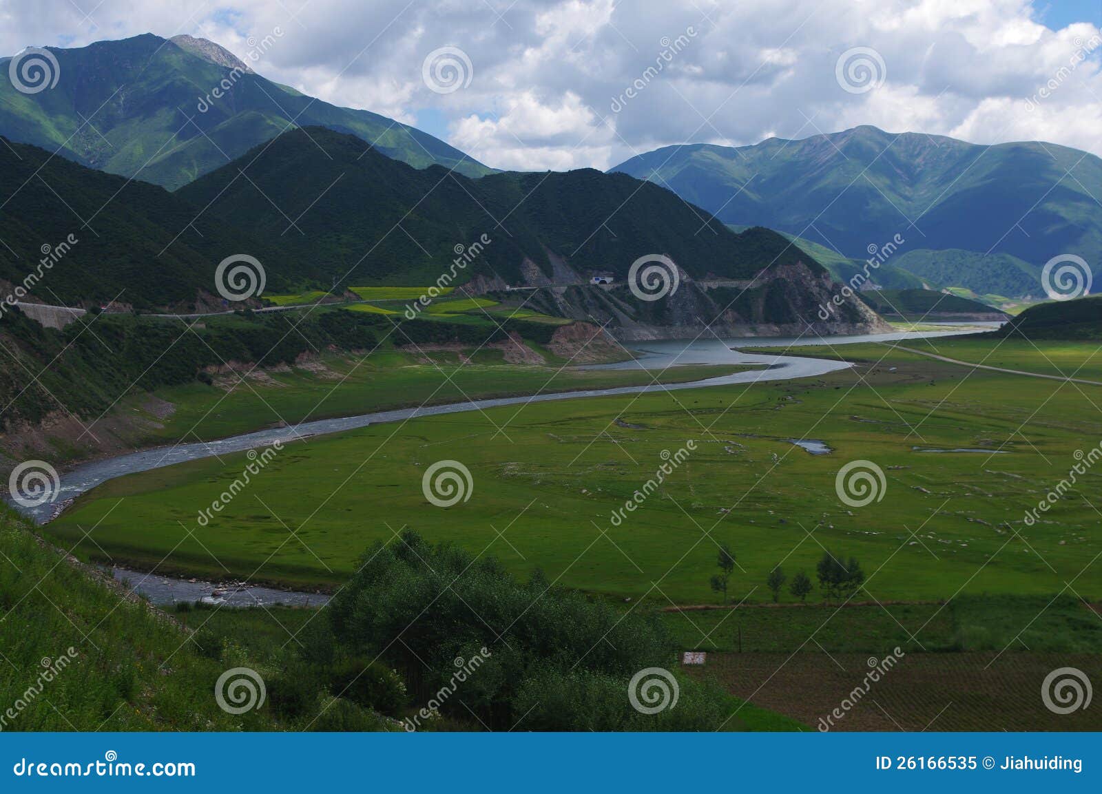 Qilian Mountain Plateau Scenery Stock Image - Image of valley, qilian ...