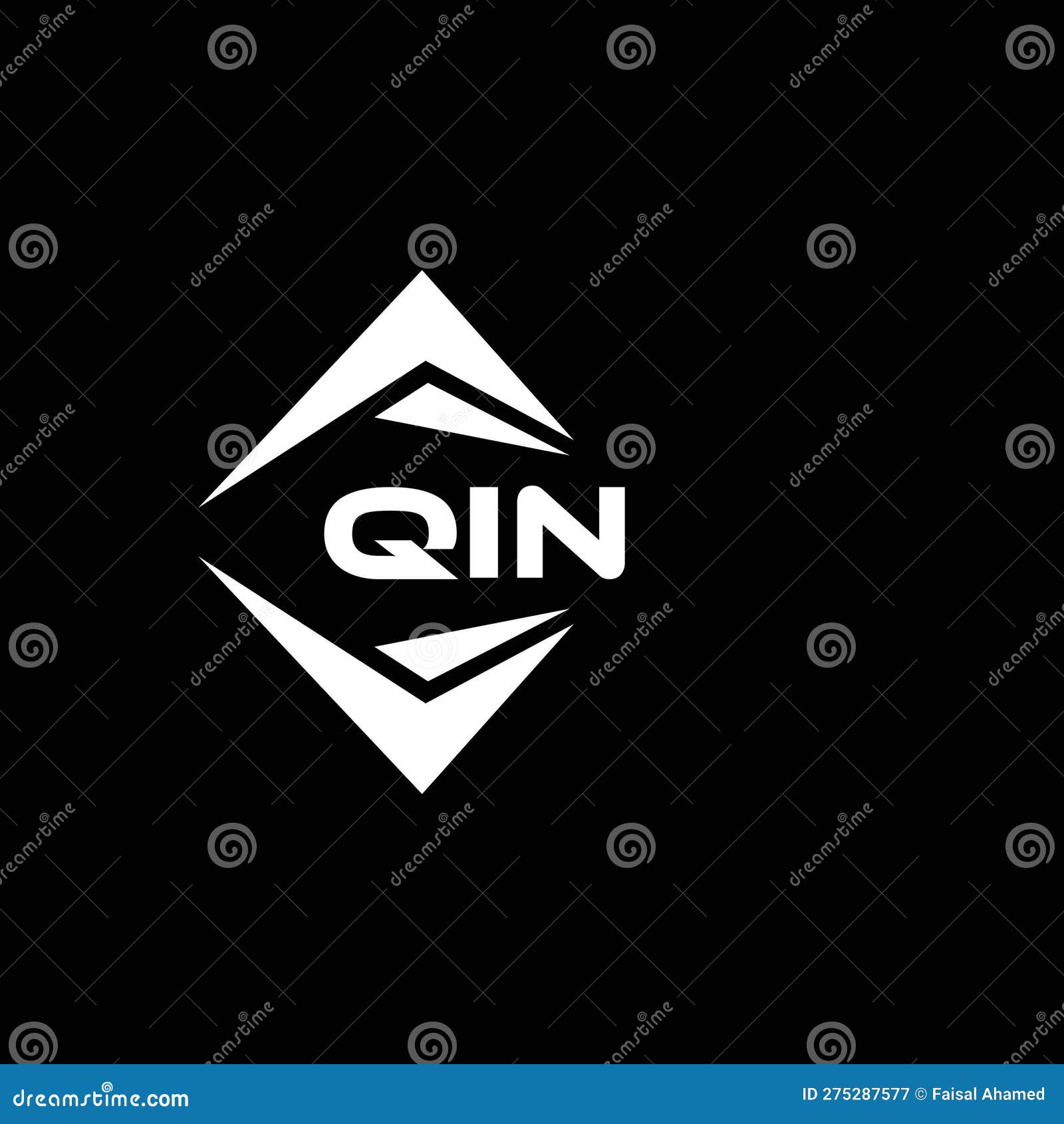 QIN Abstract Technology Logo Design on Black Background. QIN Creative ...