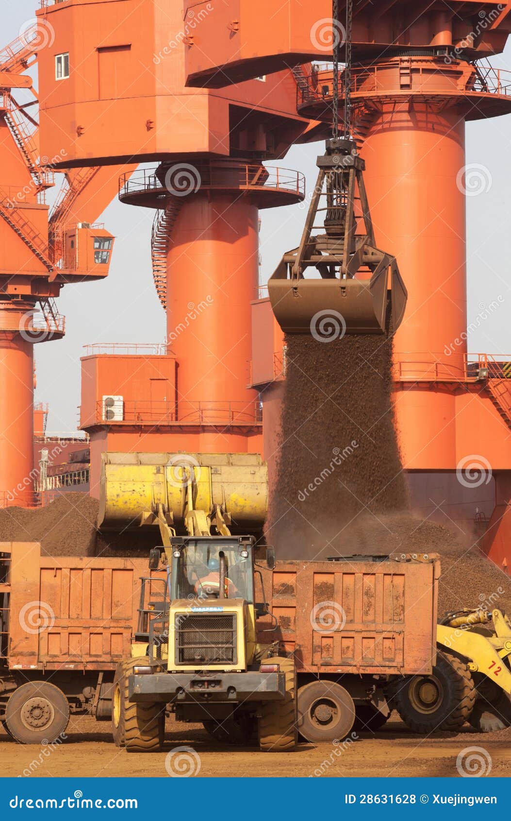 Qingdao Port Iron Ore Terminal Stock Photo - Image of loading ...