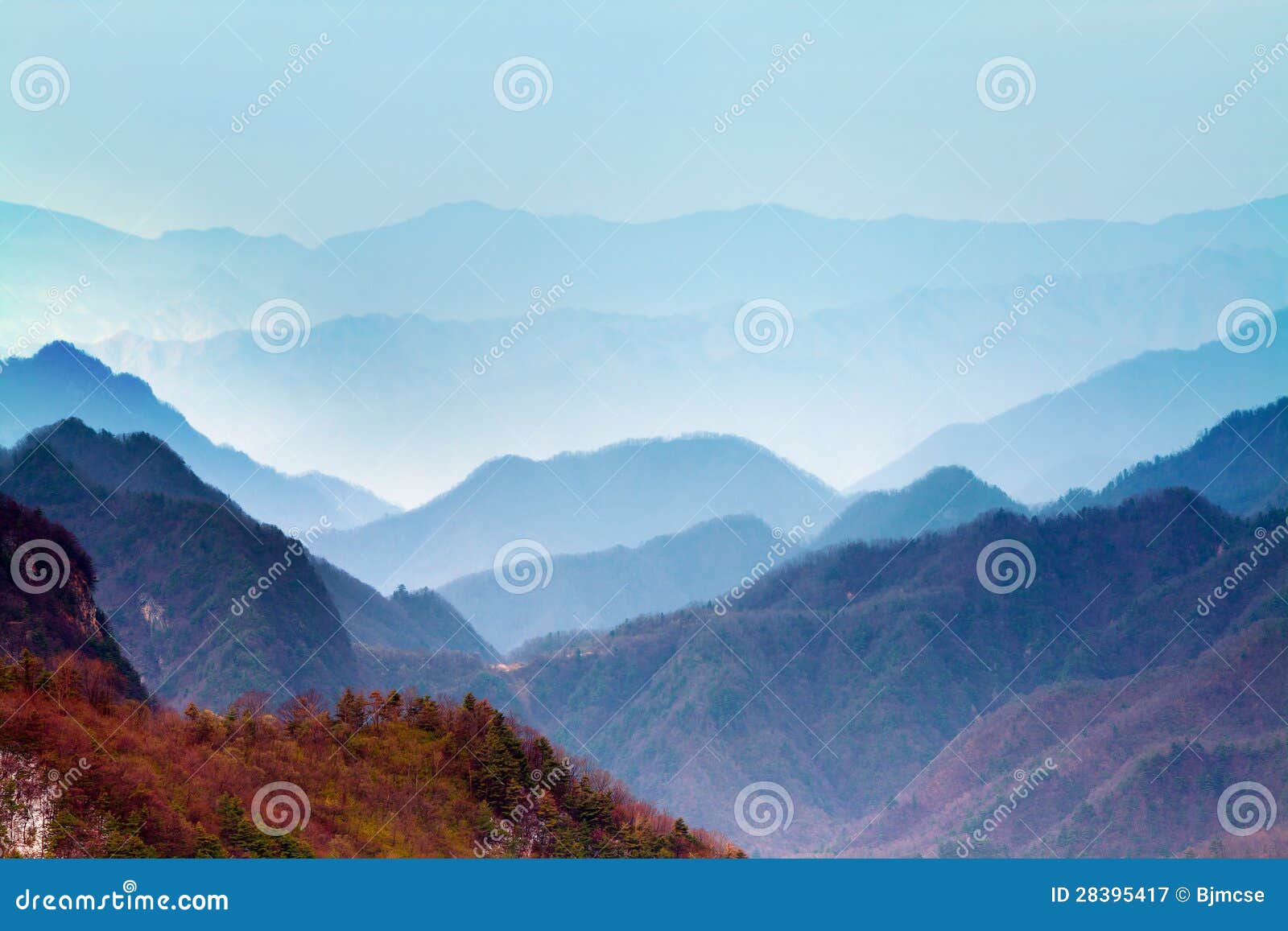 Qinling Mountain Spring China Stock Image - Image of mountain, cloud ...