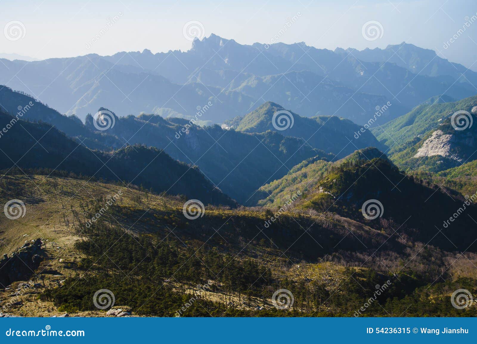 Qinling Mountains stock image. Image of light, grassland - 54236315