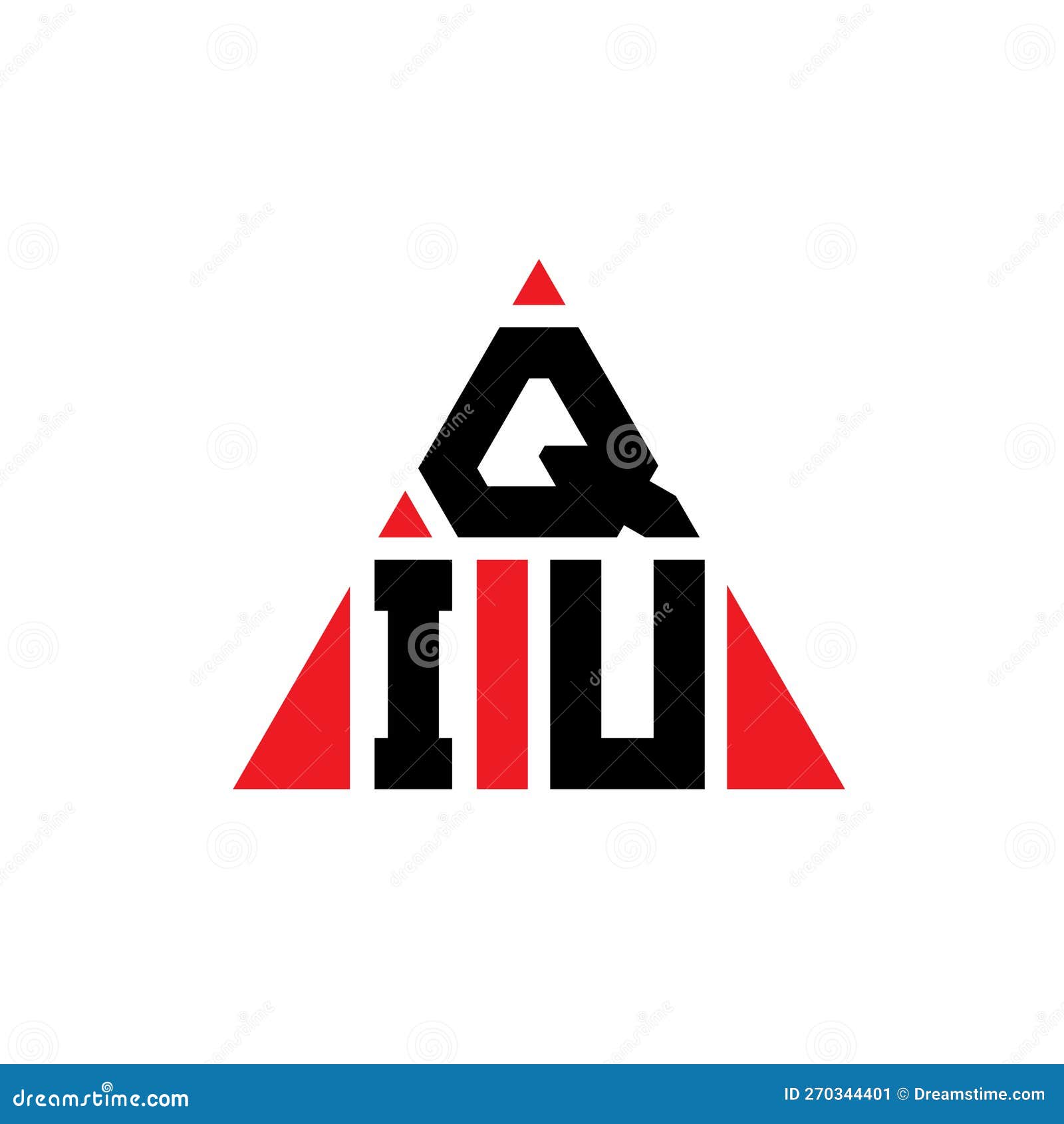 QIU Triangle Letter Logo Design with Triangle Shape. QIU Triangle Logo ...