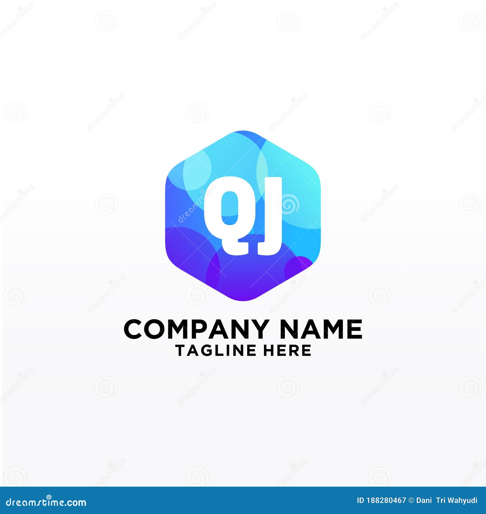 QJ Initial Logo with Colorful Circle Template Vector Stock Vector ...