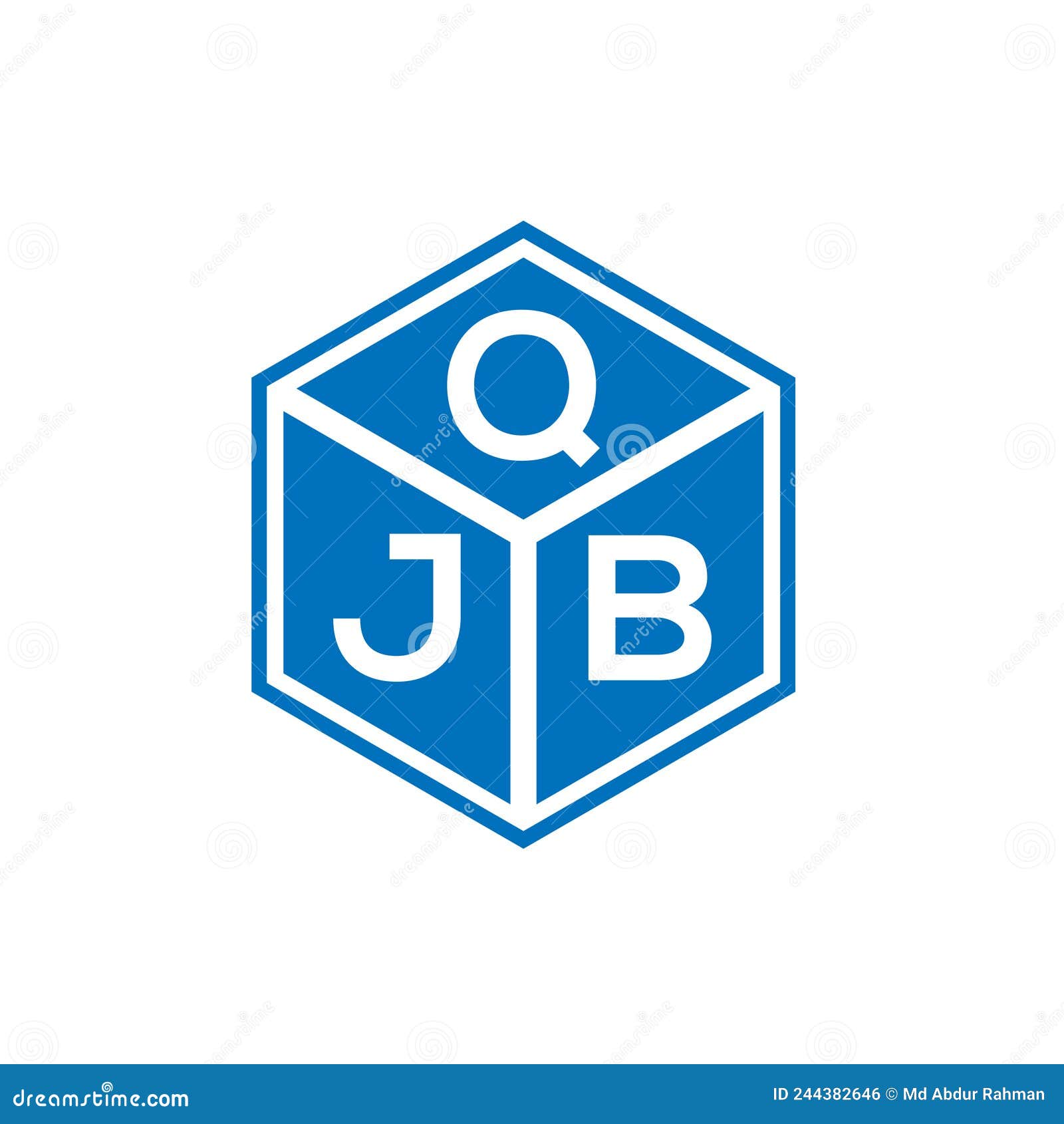 QJB Letter Logo Design on Black Background. QJB Creative Initials ...