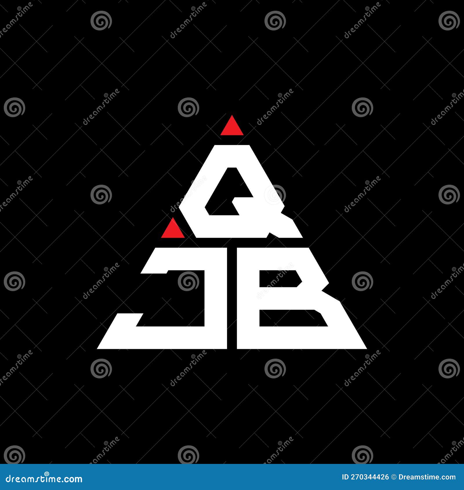 QJB Triangle Letter Logo Design with Triangle Shape. QJB Triangle Logo ...