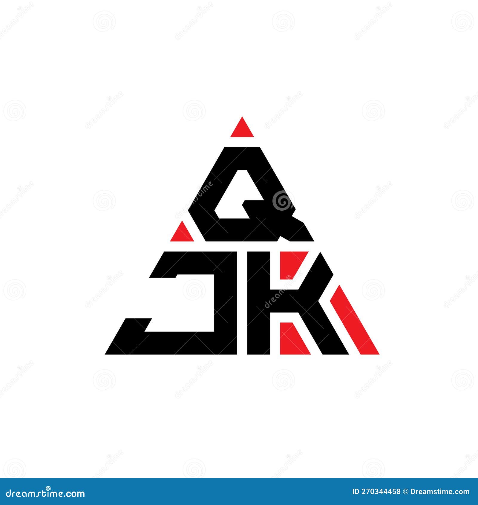 QJK Triangle Letter Logo Design with Triangle Shape. QJK Triangle Logo ...