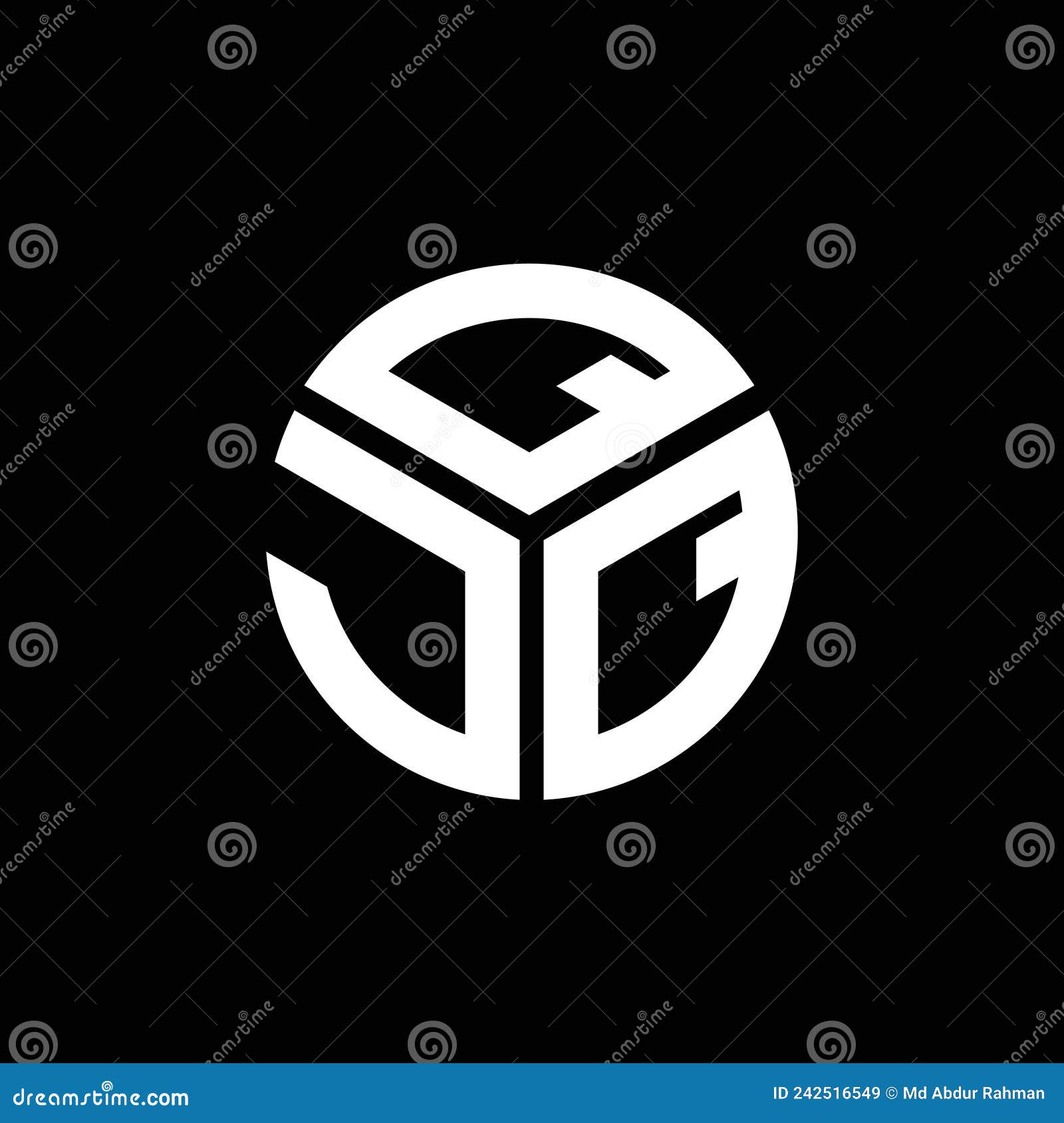 QJQ Letter Logo Design on Black Background. QJQ Creative Initials ...