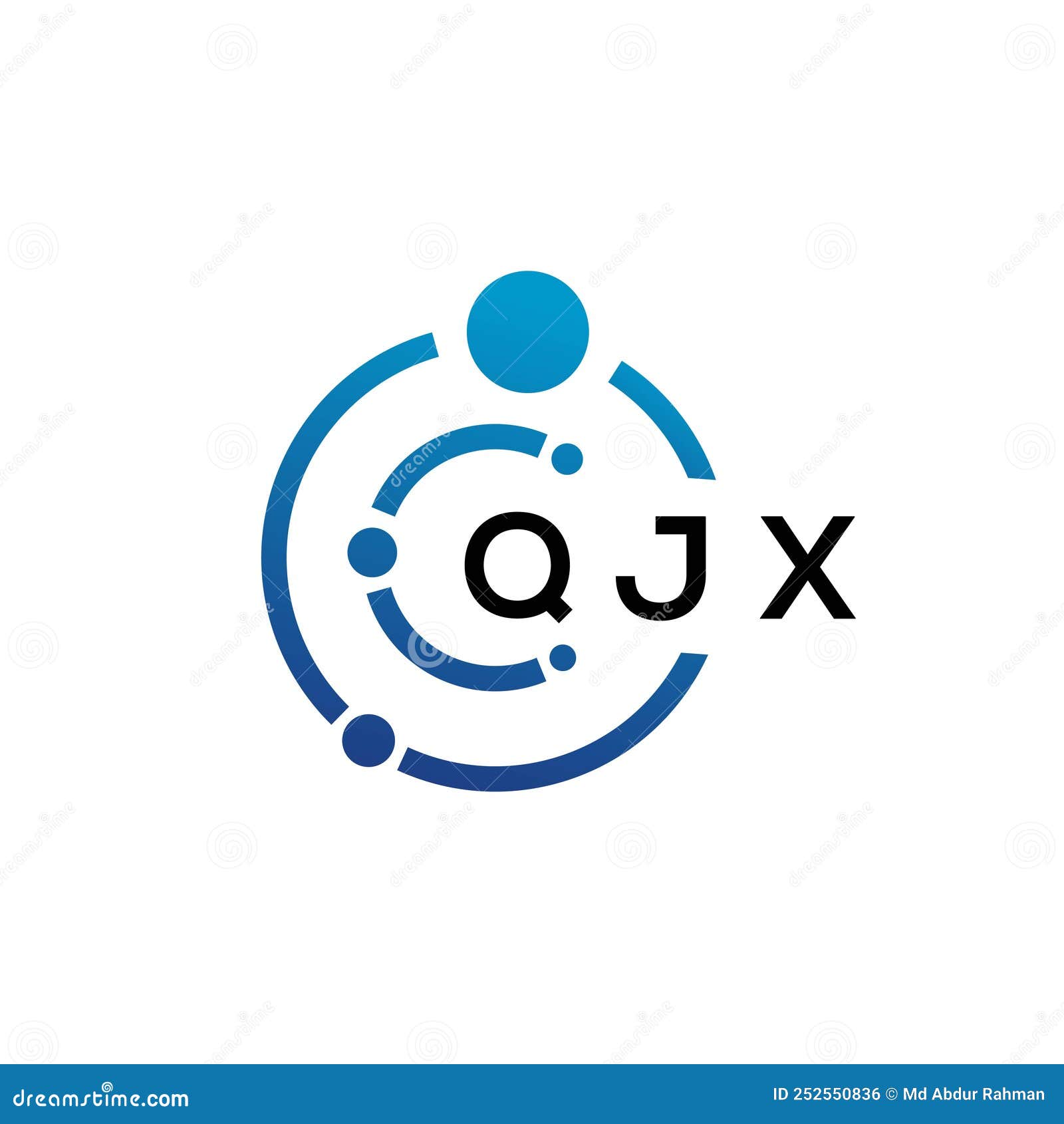 QJX Letter Technology Logo Design on White Background. QJX Creative ...