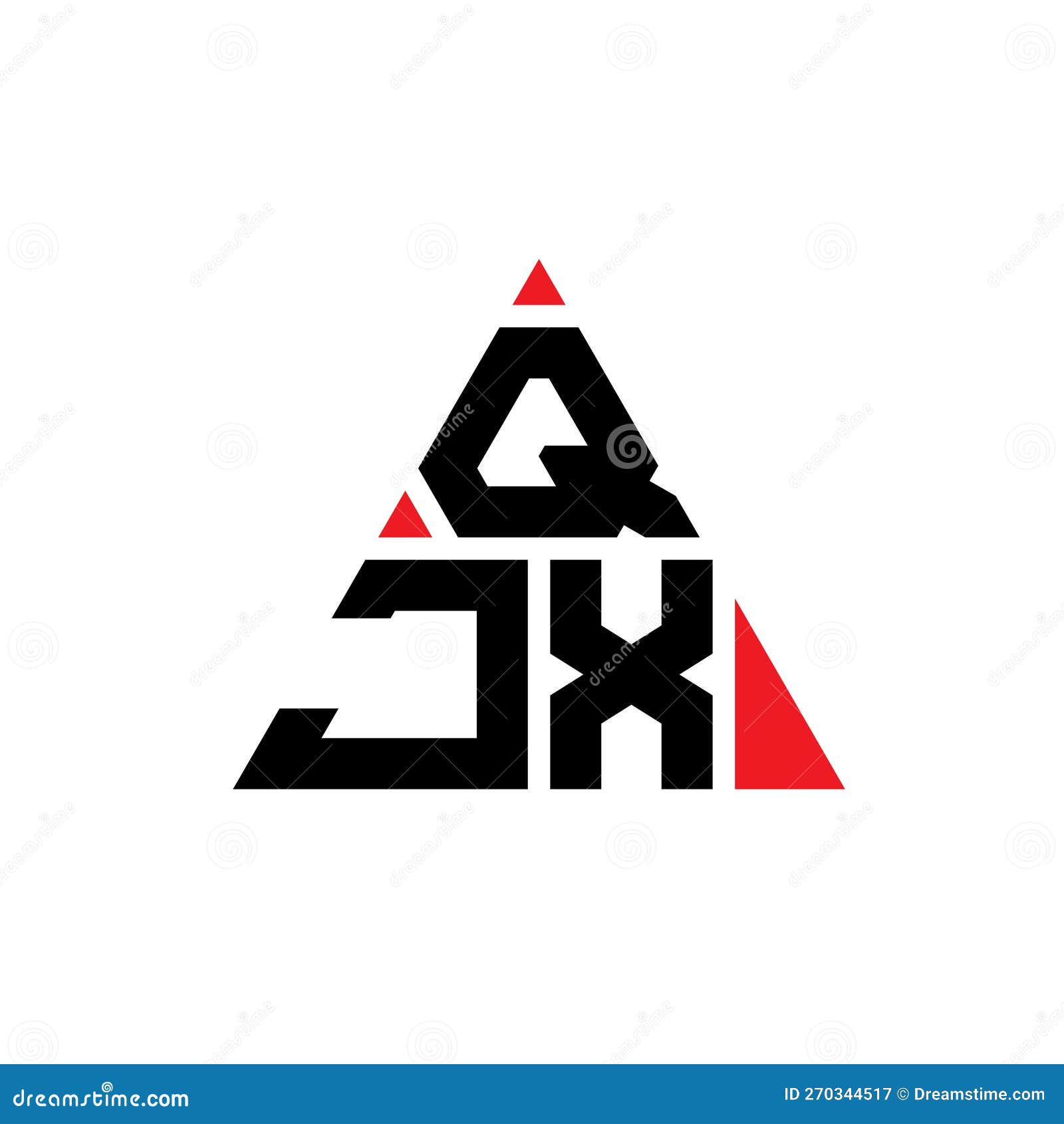 QJX Triangle Letter Logo Design with Triangle Shape. QJX Triangle Logo ...