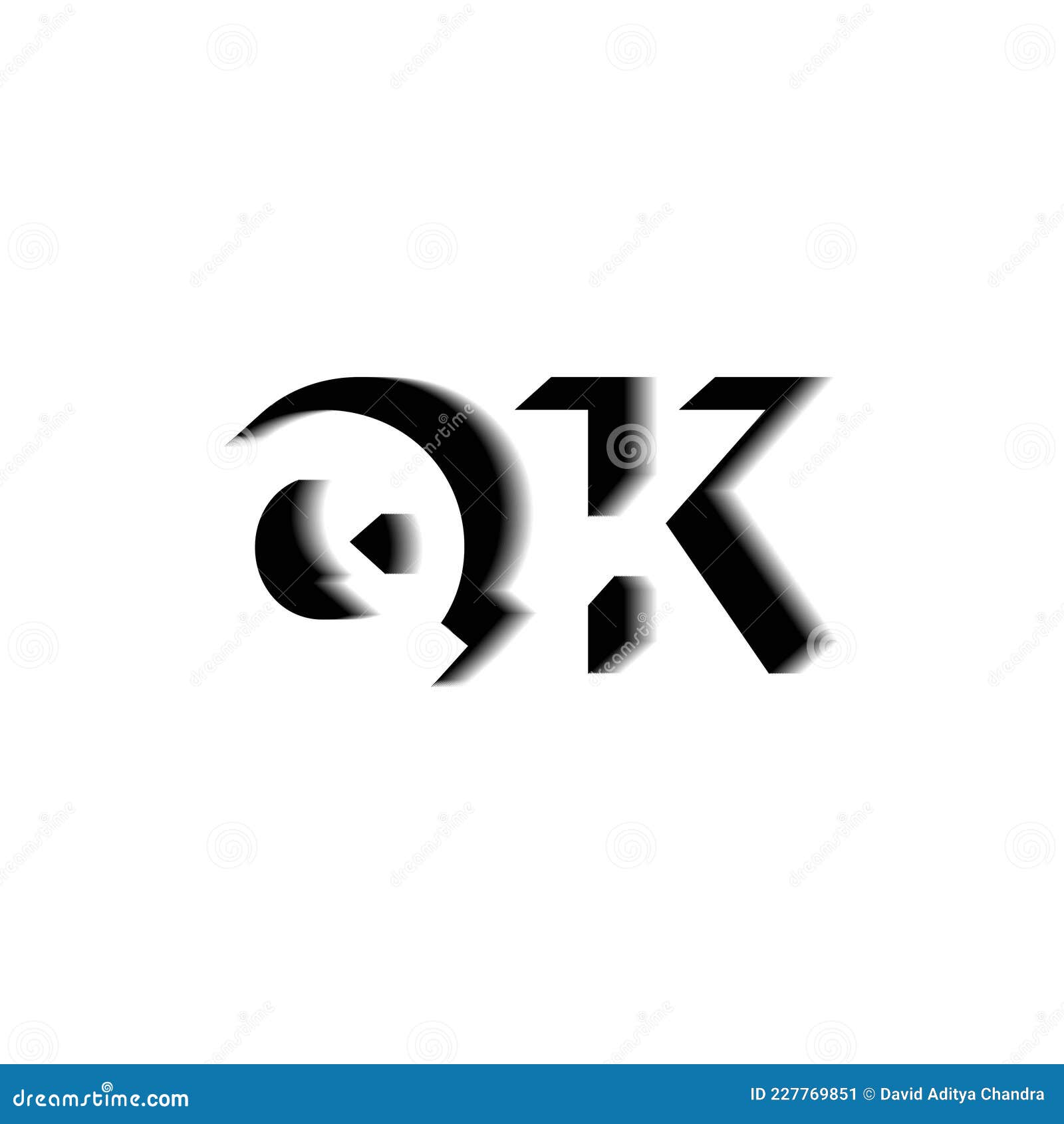 QK Monogram Shadow Shape Style Stock Vector - Illustration of letters ...