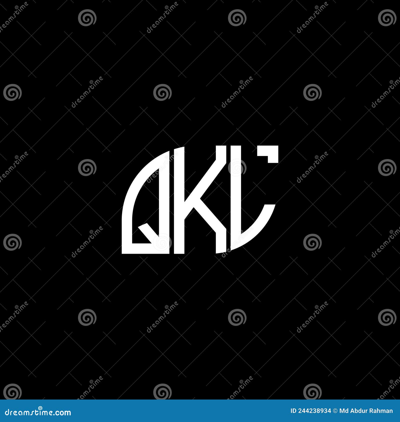 QKL Letter Logo Design on Black Background.QKL Creative Initials Letter ...