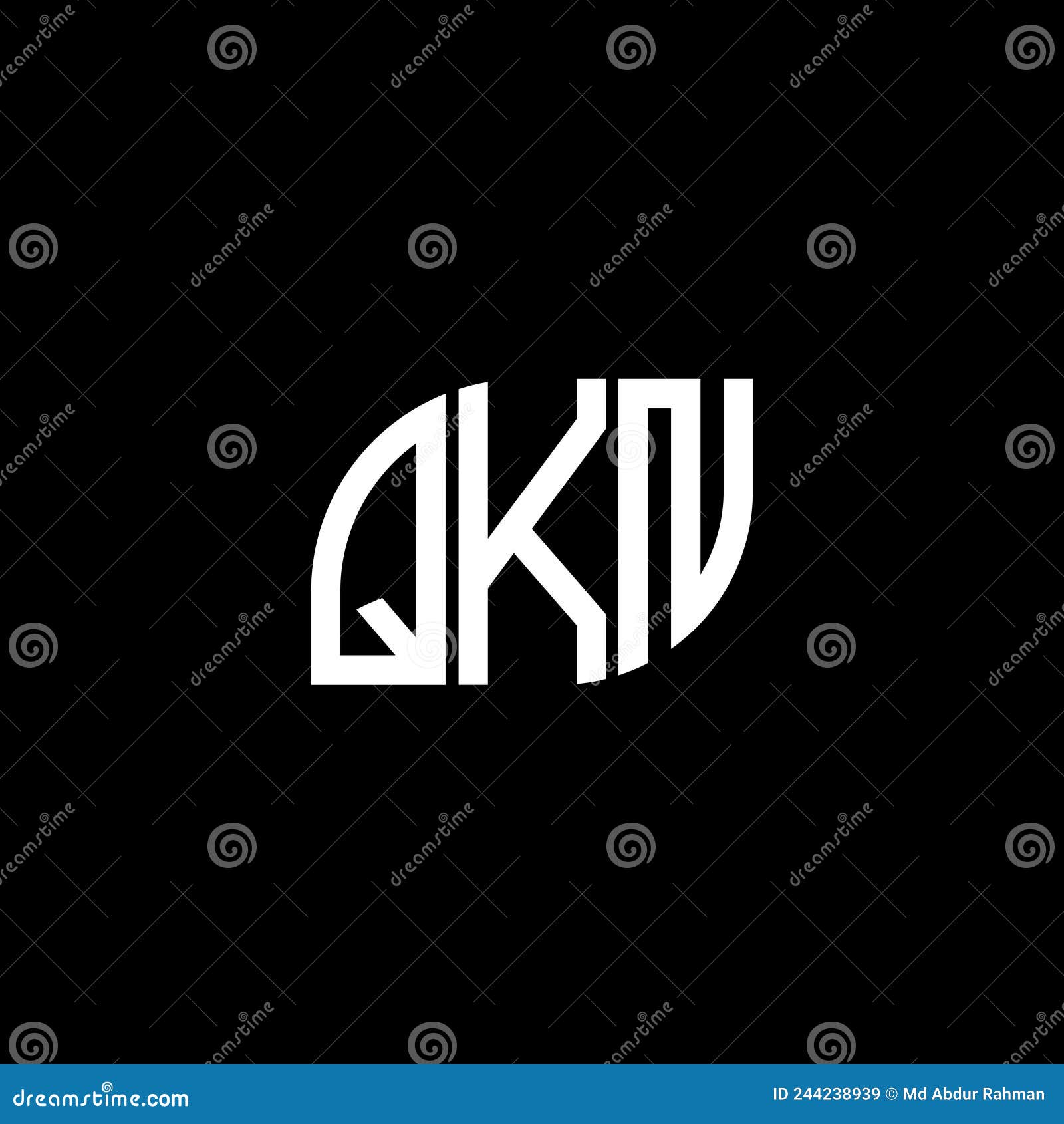 QKN Letter Logo Design on Black Background.QKN Creative Initials Letter ...