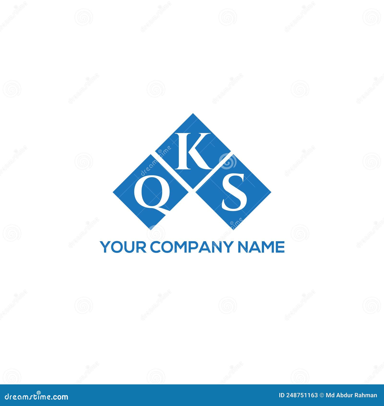 QKS Letter Logo Design on WHITE Background. QKS Creative Initials ...