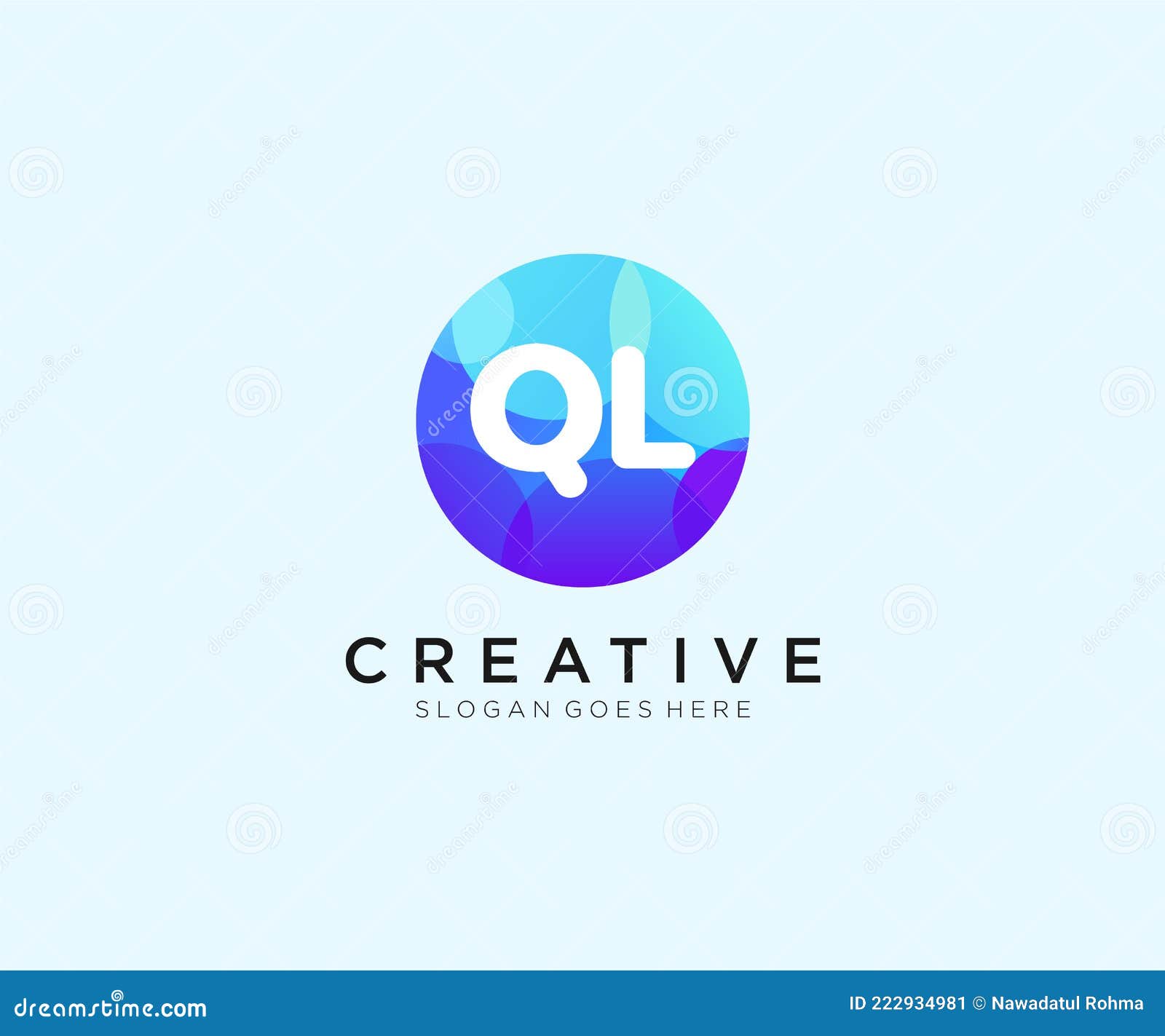 QL Initial Logo with Colorful Circle Template Vector Stock Vector ...