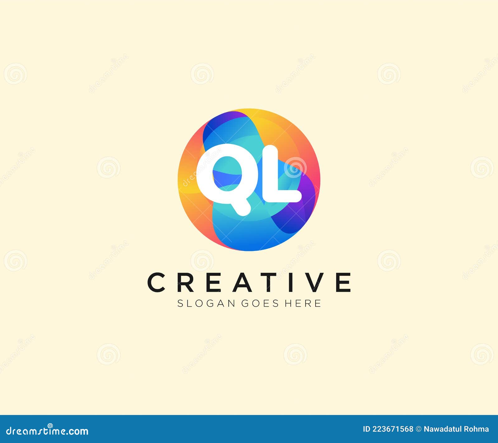 QL Initial Logo with Colorful Circle Template Vector Stock Vector ...