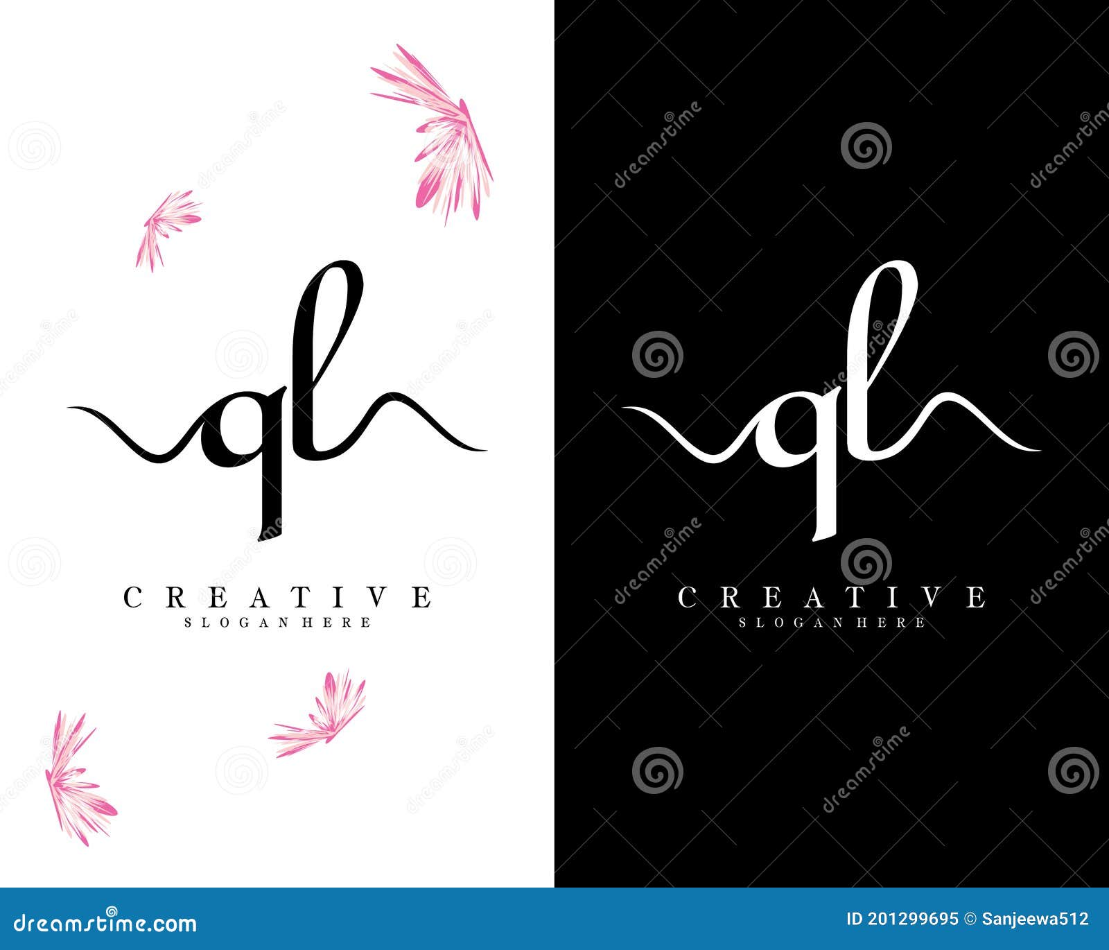 Ql, Lq Creative Script Letter Logo Design Vector Stock Vector ...