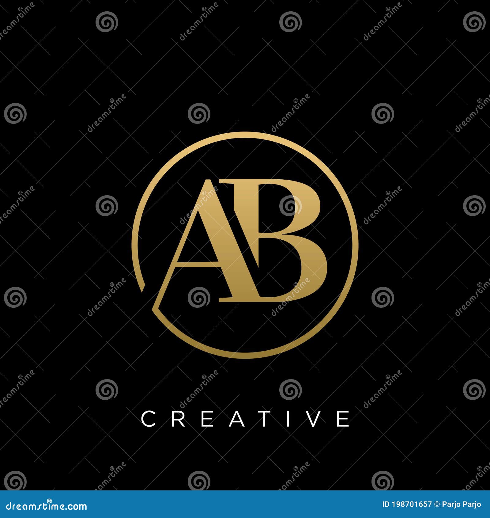 Ab Initials Luxury Logo Design Stock Illustration - Illustration of ...