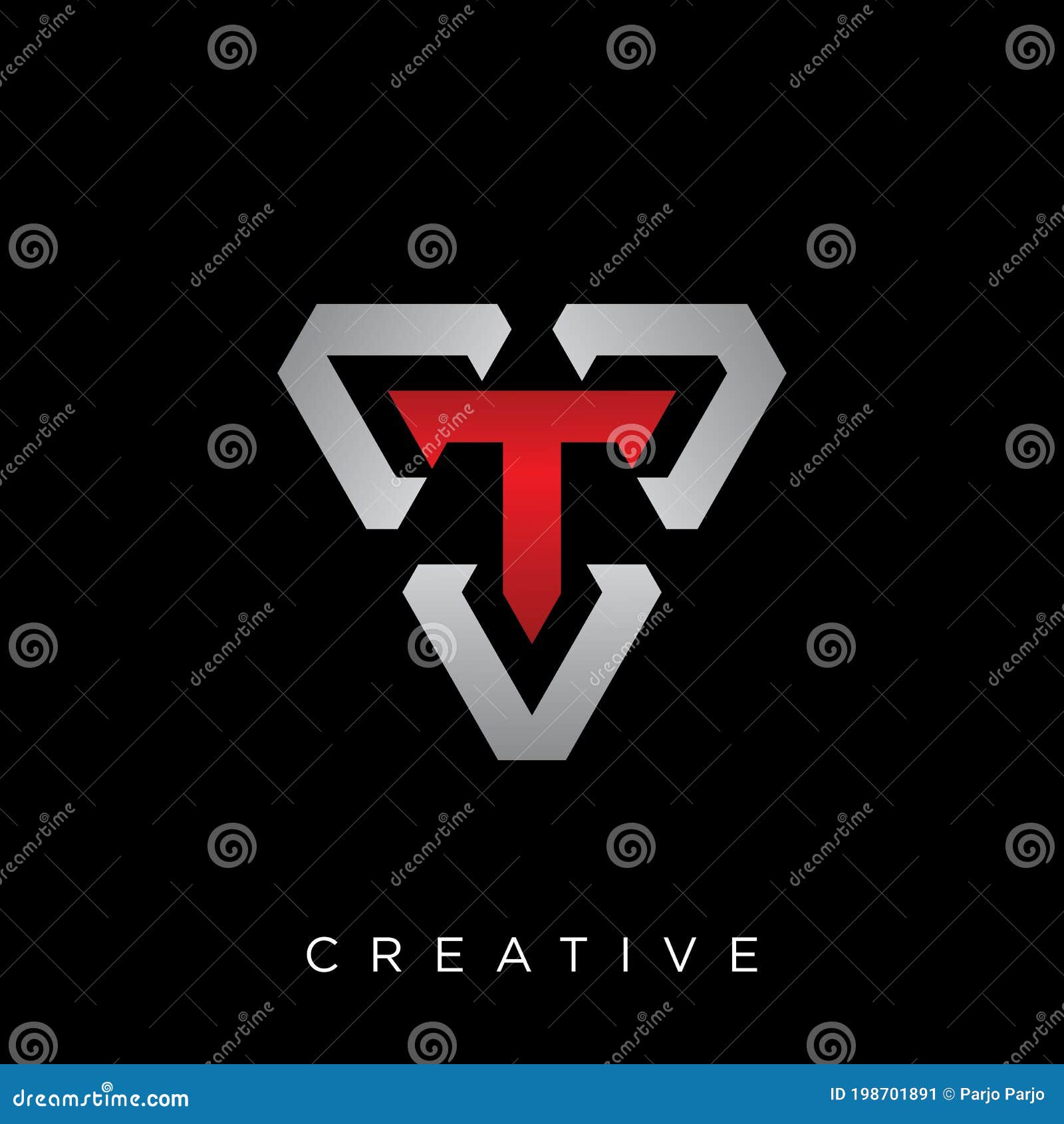 T Triangle Logo Design Vector Stock Vector - Illustration of geometric ...