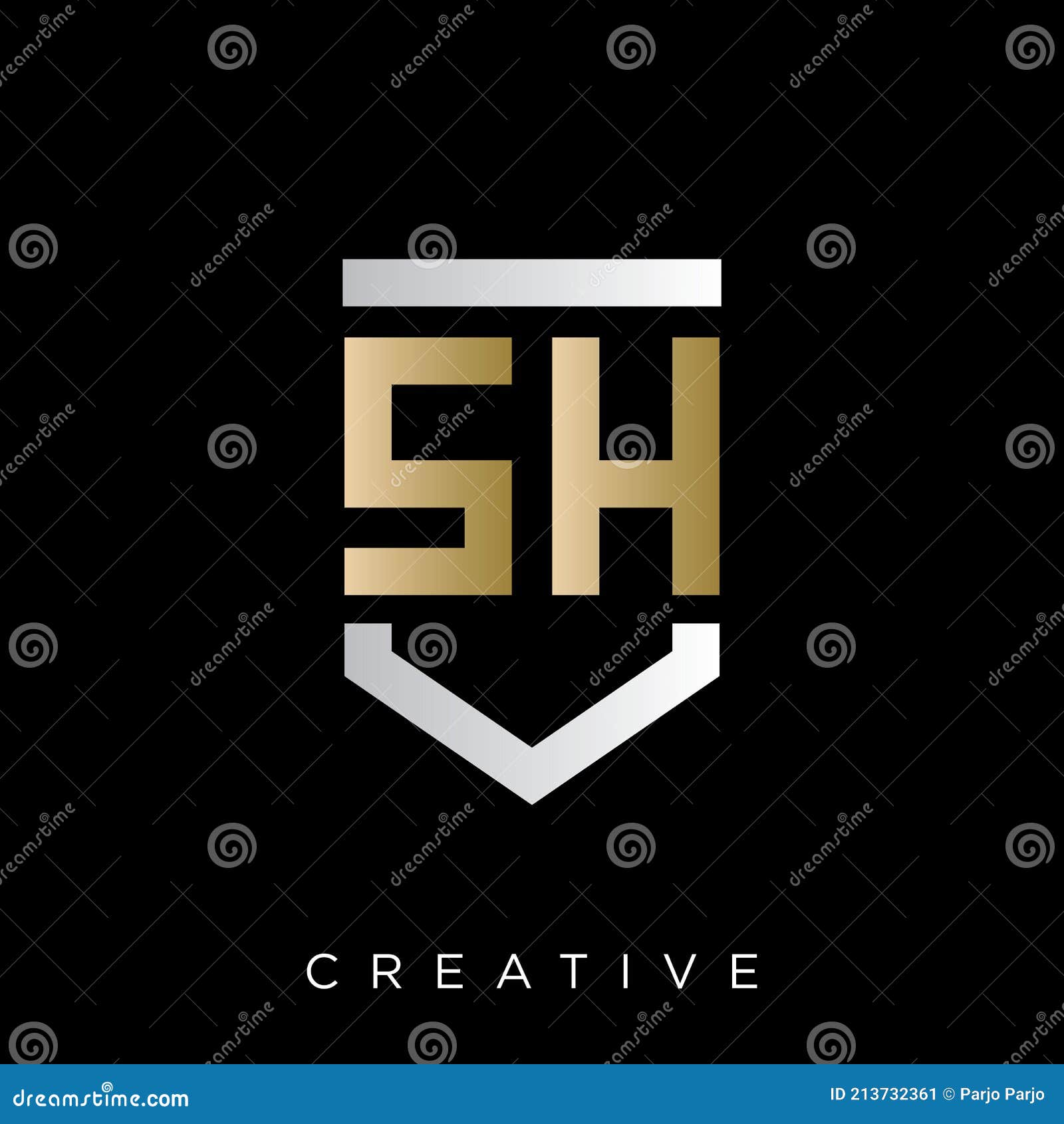 SH LOGO SHIELD Luxury Design Vector SYMBOL Stock Vector - Illustration ...