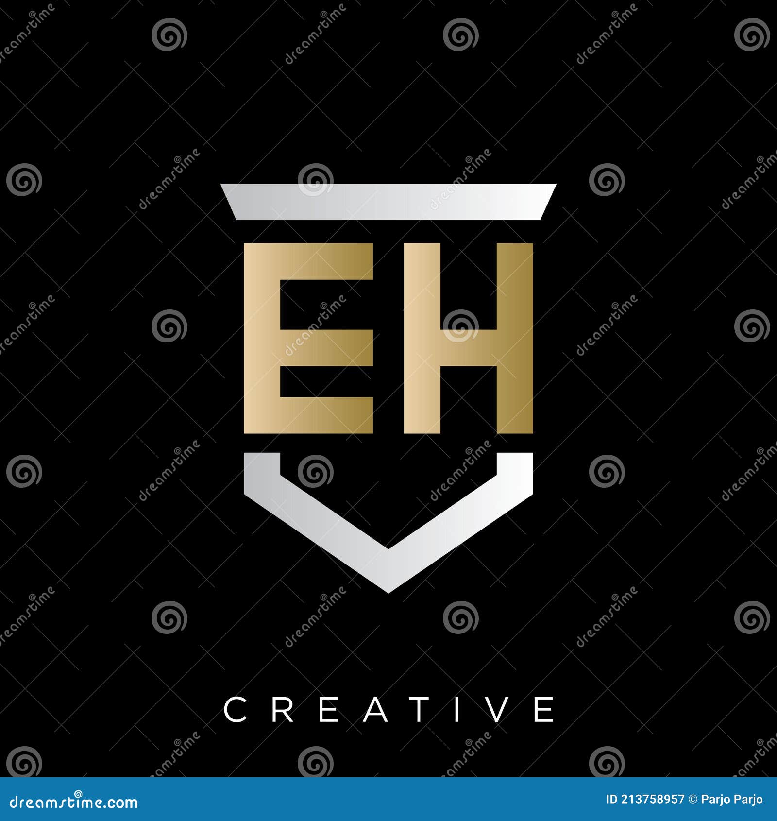 EH LOGO SHIELD Luxury Design Vector SYMBOL Stock Illustration ...