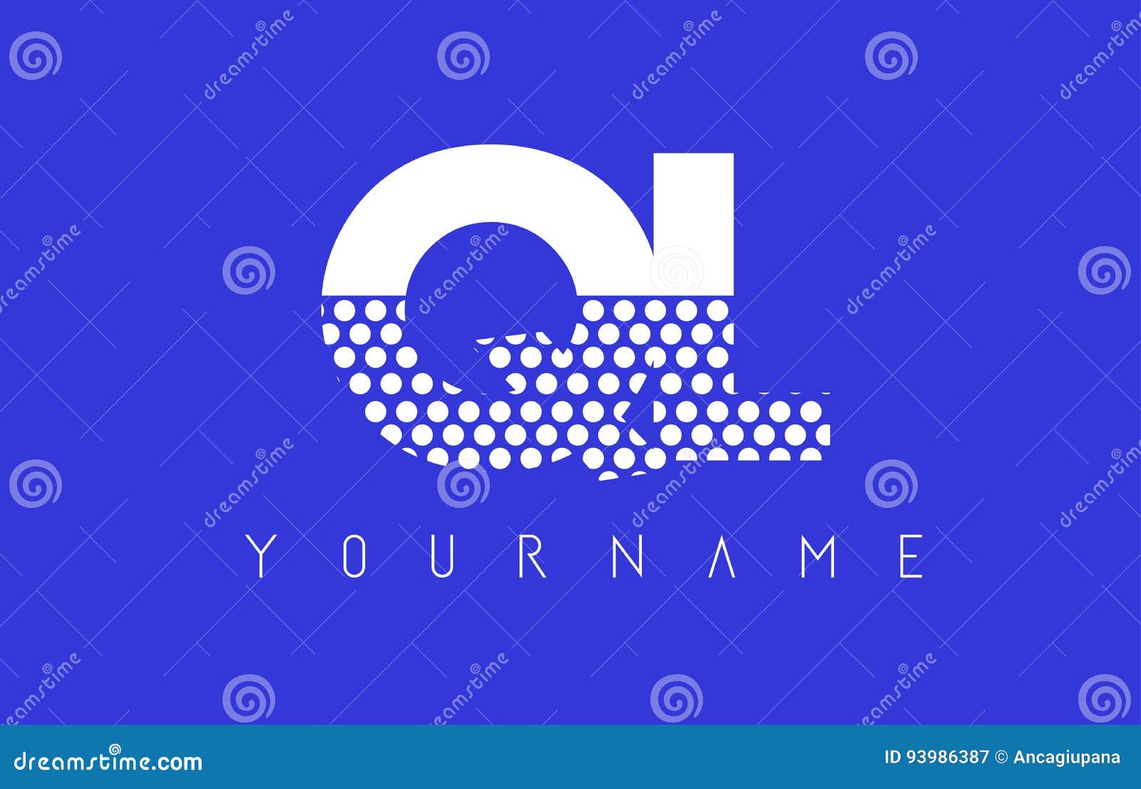 QL Q L Dotted Letter Logo Design with Blue Background. Stock Vector ...