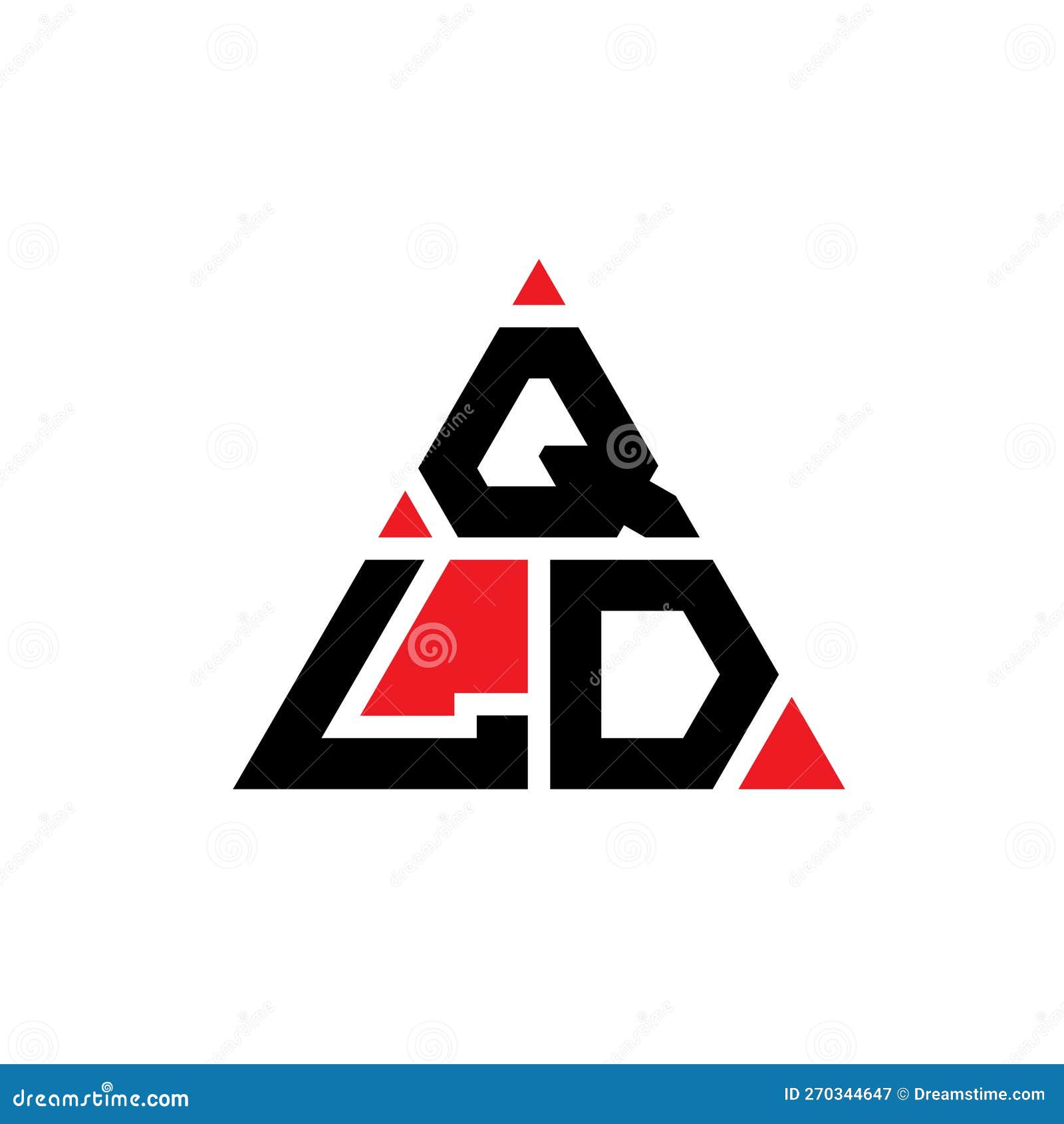 QLD Triangle Letter Logo Design with Triangle Shape. QLD Triangle Logo ...